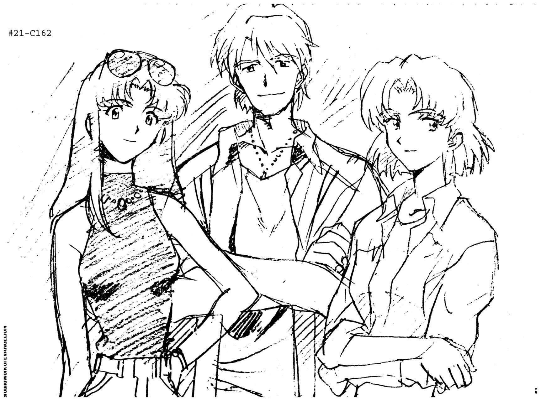 Misato, Kaji and Ritsuko from Evangelion Groundwork vol 3 | Scrolller
