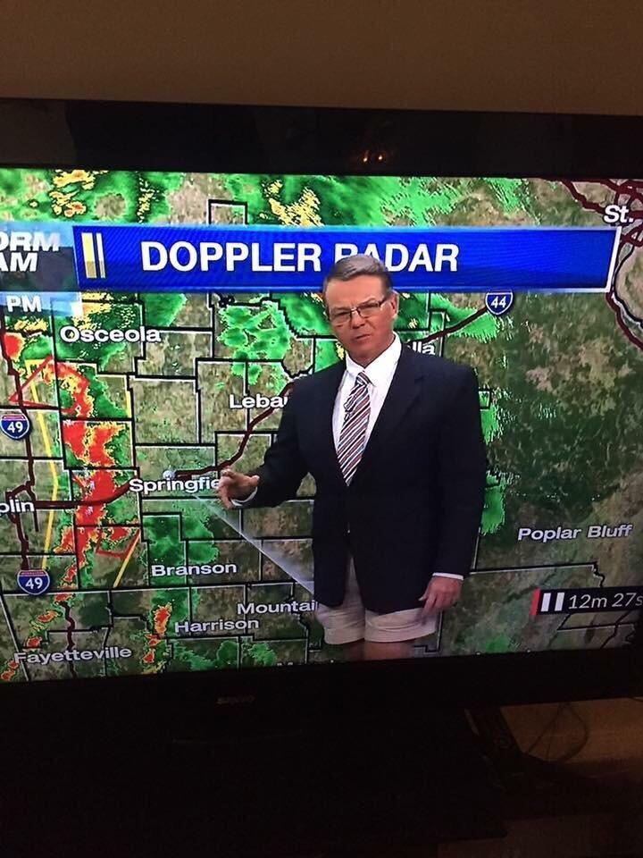 Missouri Weather Anchors don’t waste no time with pants when a storms a comin’! | Scrolller