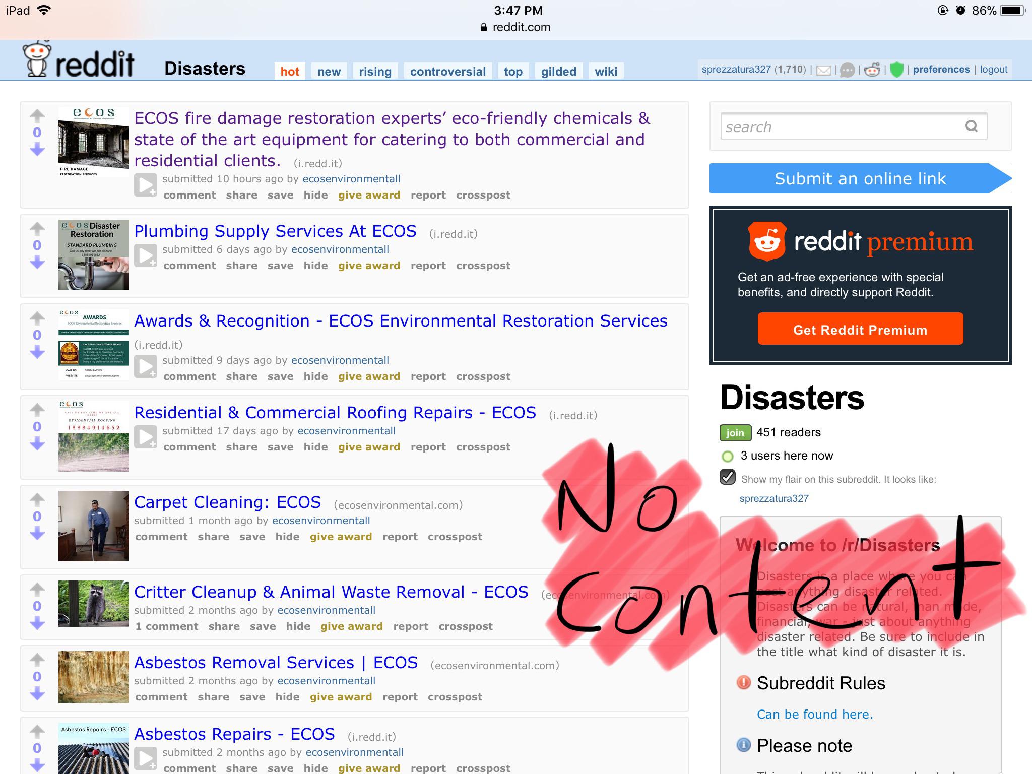 Mods, please ban ECOS. This subreddit is now a disaster, but not the interesting kind. | Scrolller