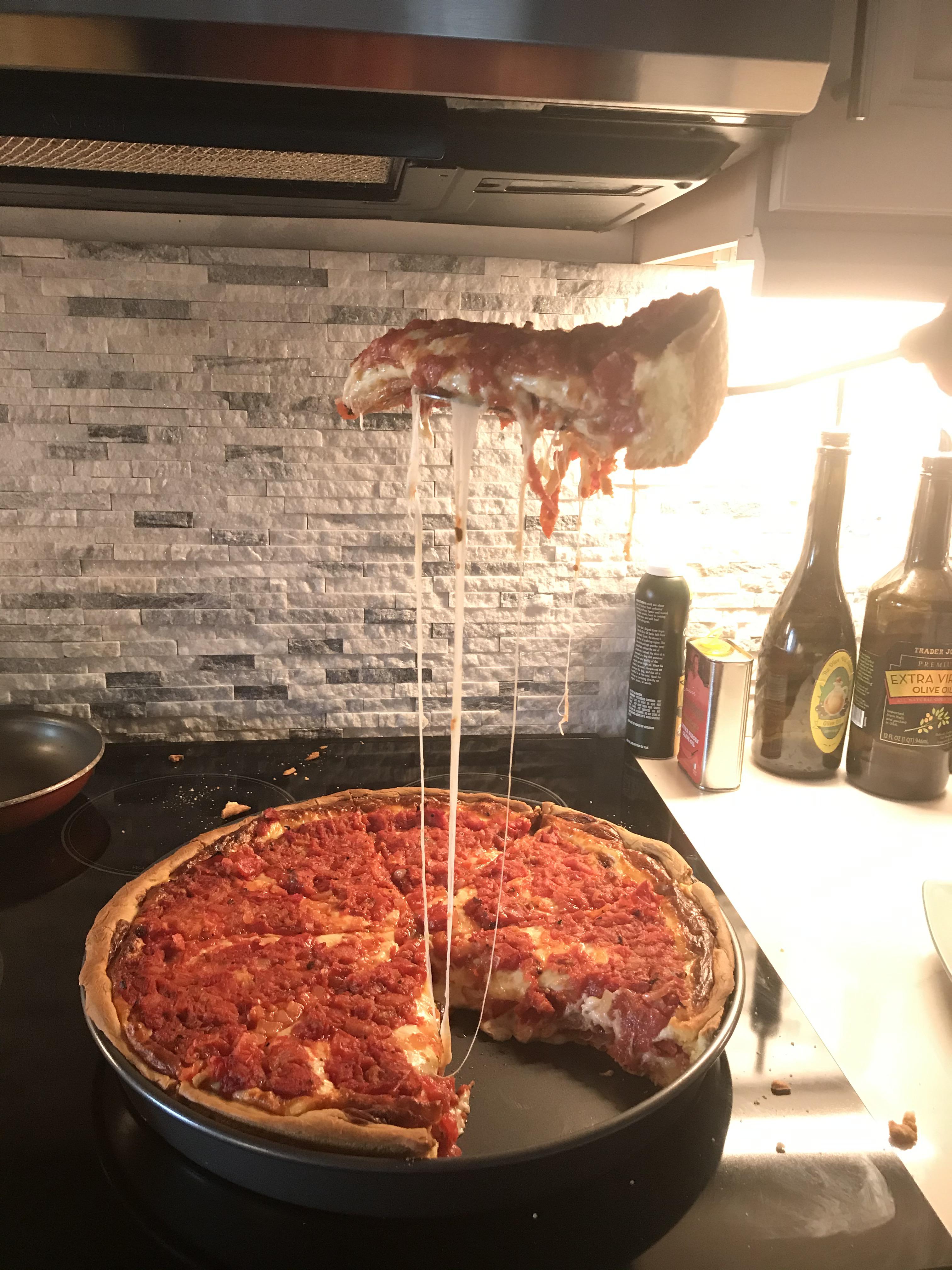 Money shot... My home made Chicago style deep dish. | Scrolller