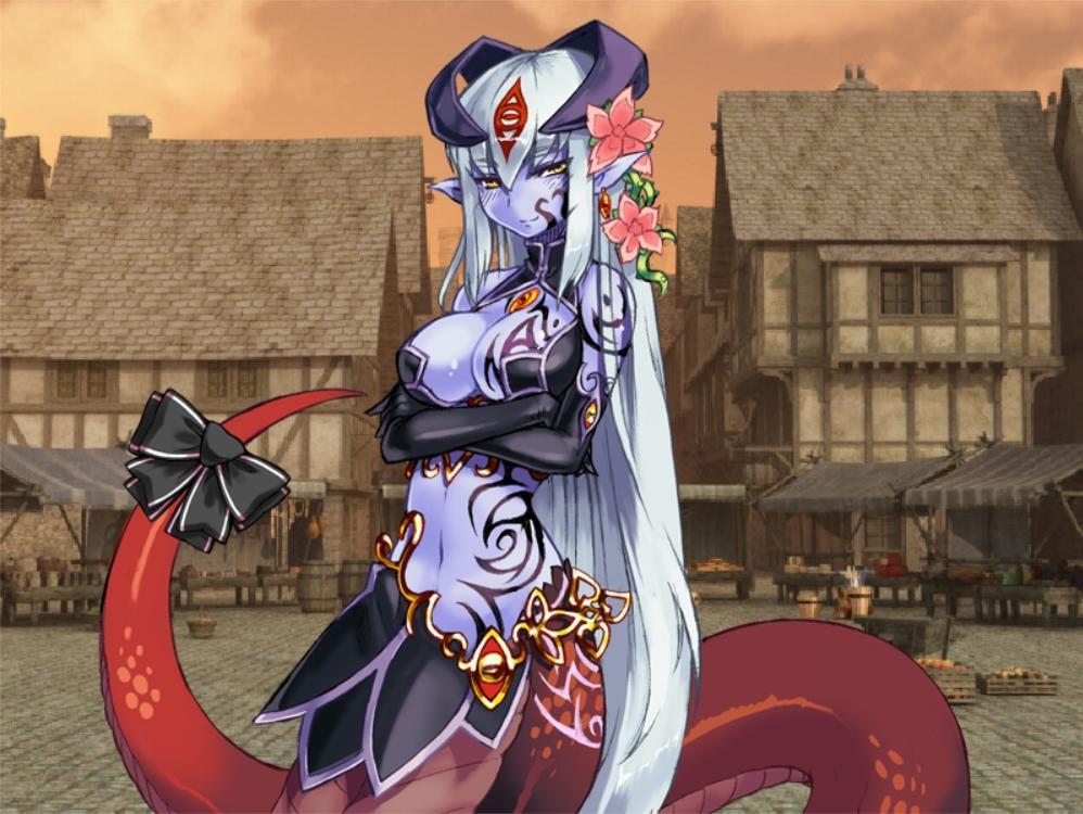 Monster Lord Alipheese Fateburn XVI (Alice) with happy her tail-ribbon. [Monster Girl Quest ...