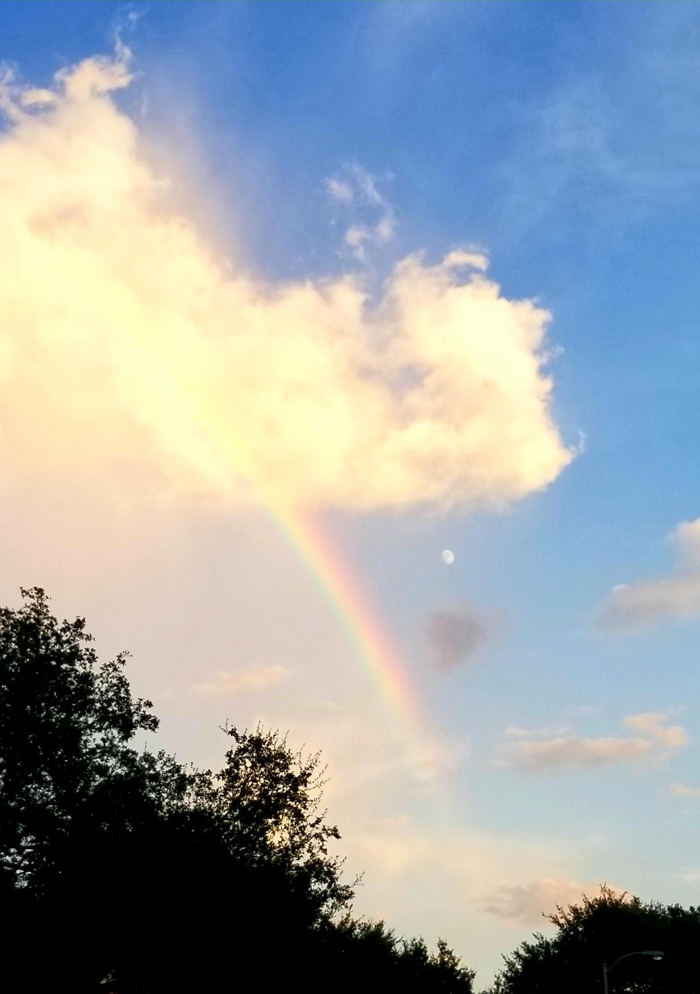 Moon and Rainbow during sunset [OC] | Scrolller