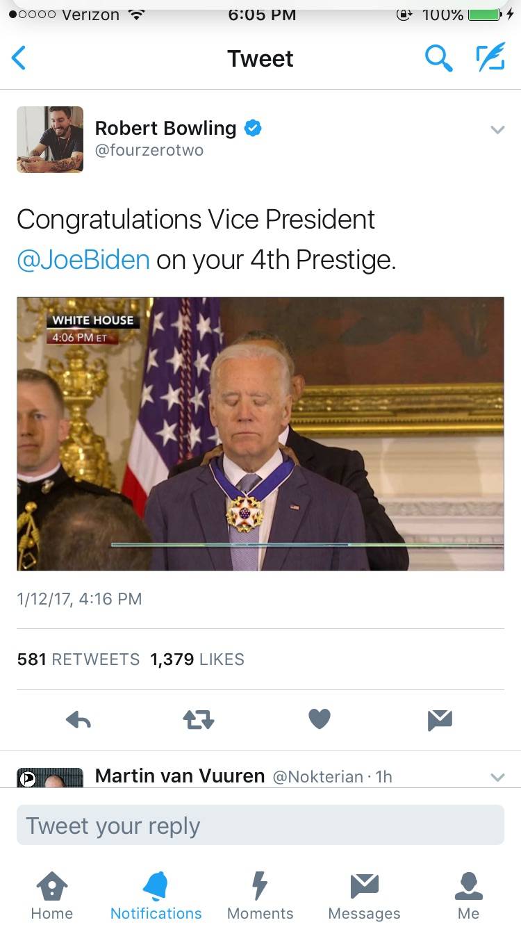[MW] Robert Bowling congrats Joe Biden on reaching his 4th Prestige | Scrolller