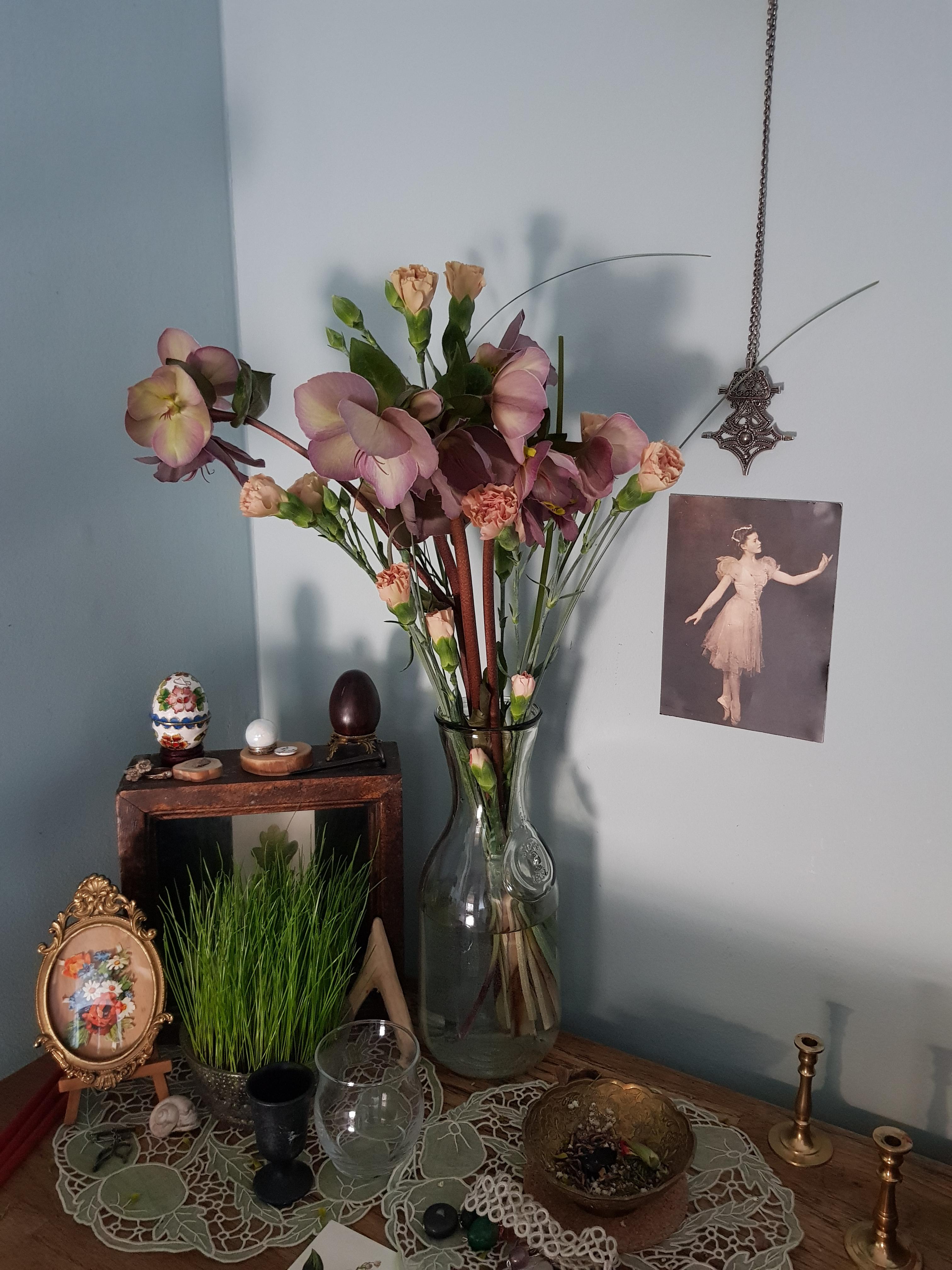 My altar for Ostara/spring/fairies | Scrolller