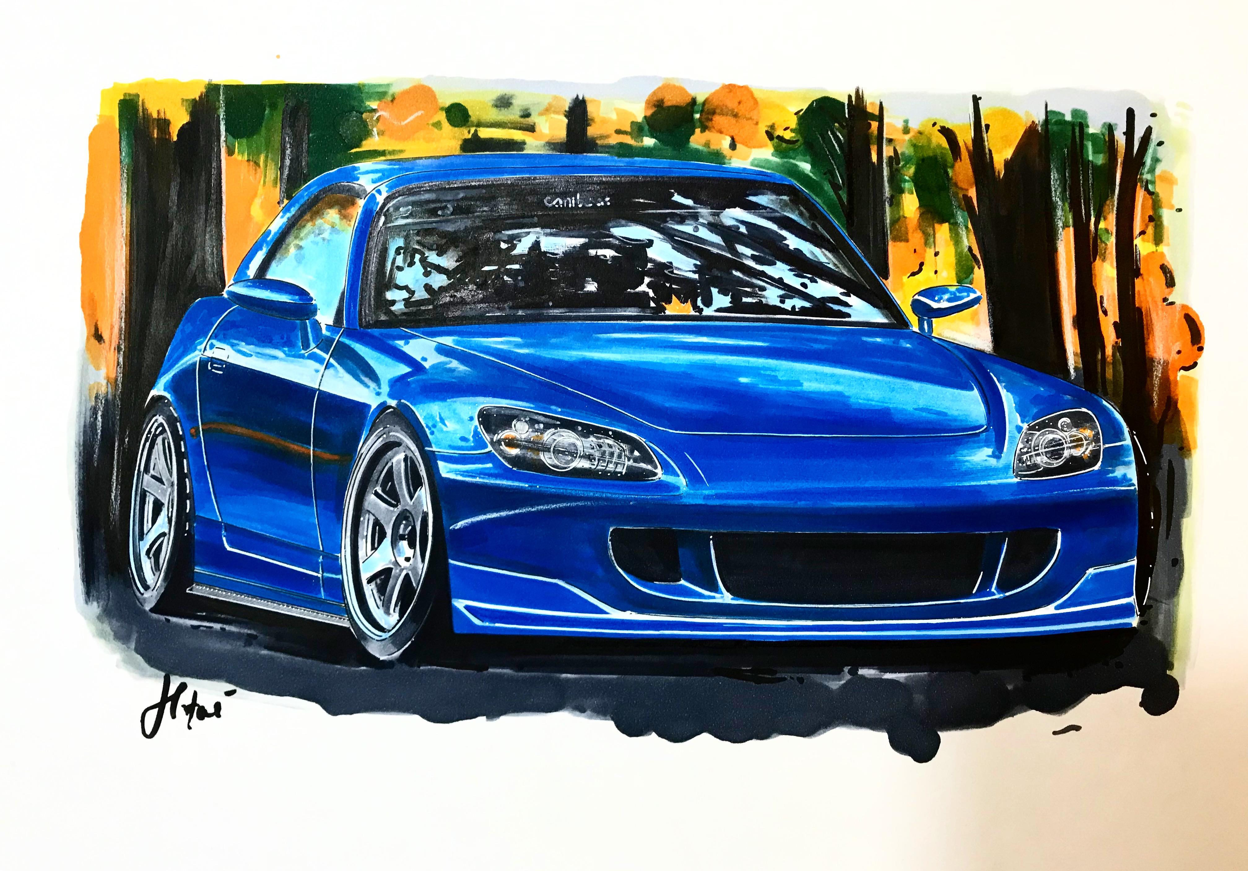 My artwork of a Honda S2000 | Scrolller