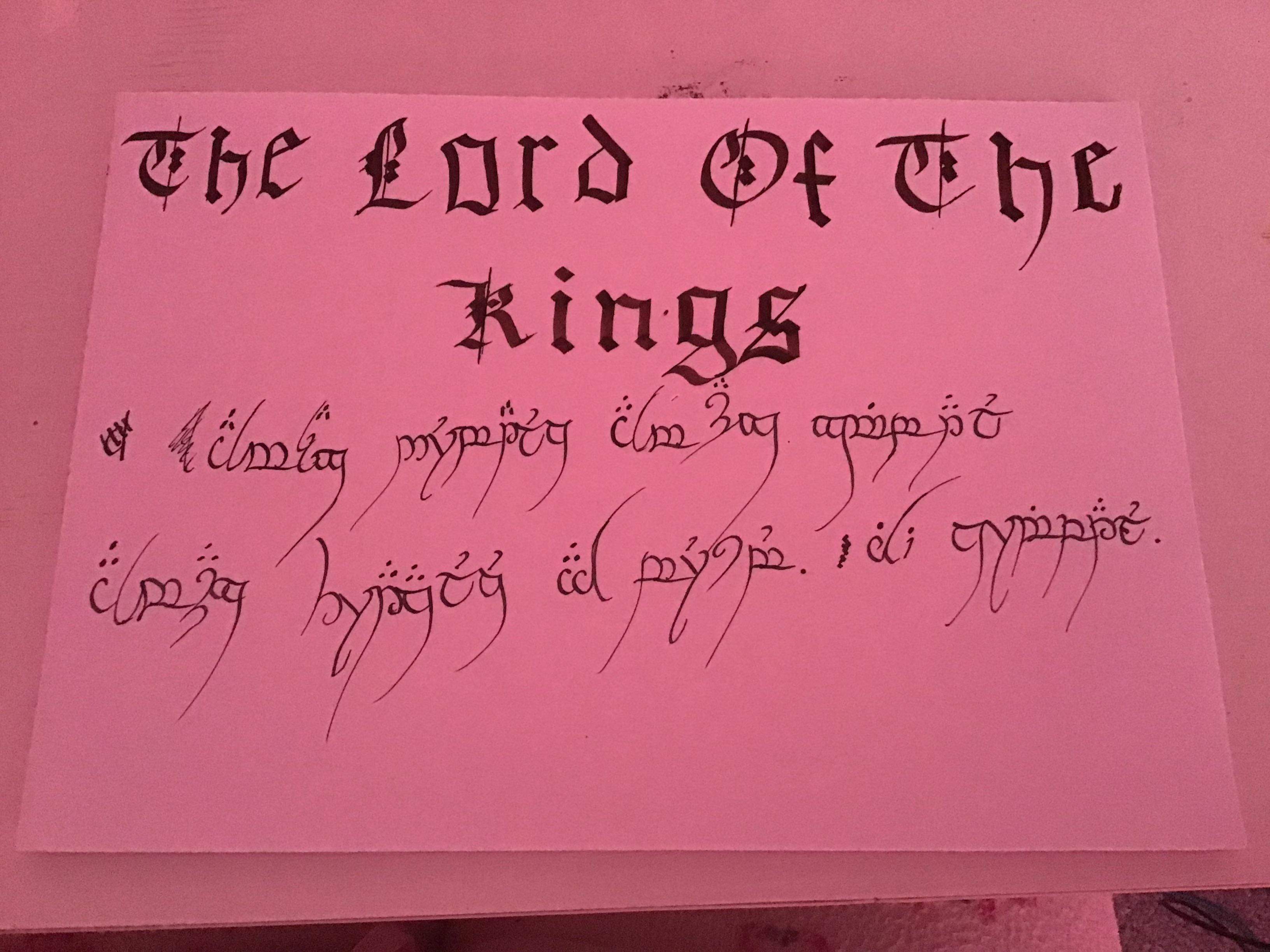 My attempt at Tengwar calligraphy | Scrolller