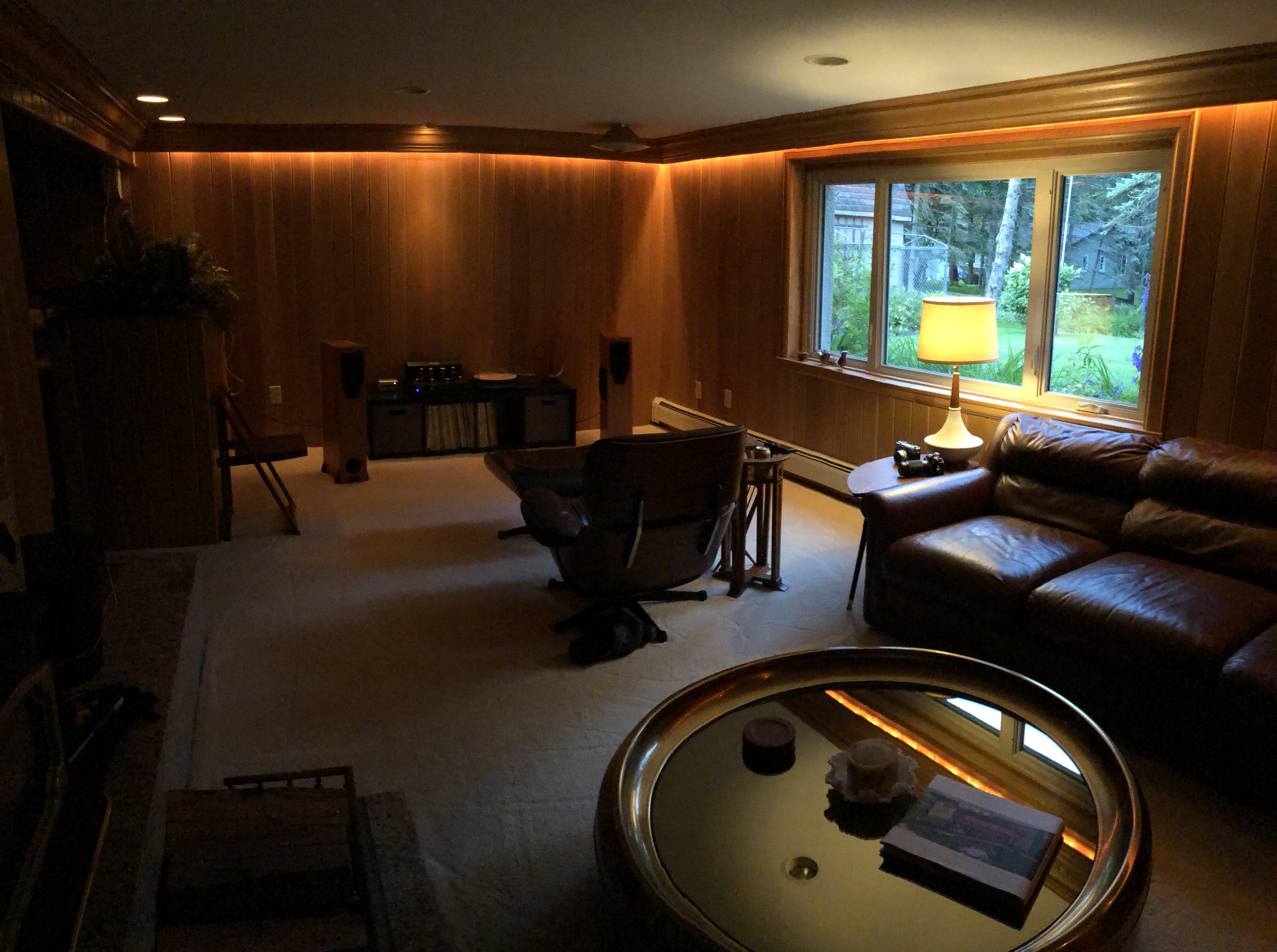 My basement listening room at dusk | Scrolller