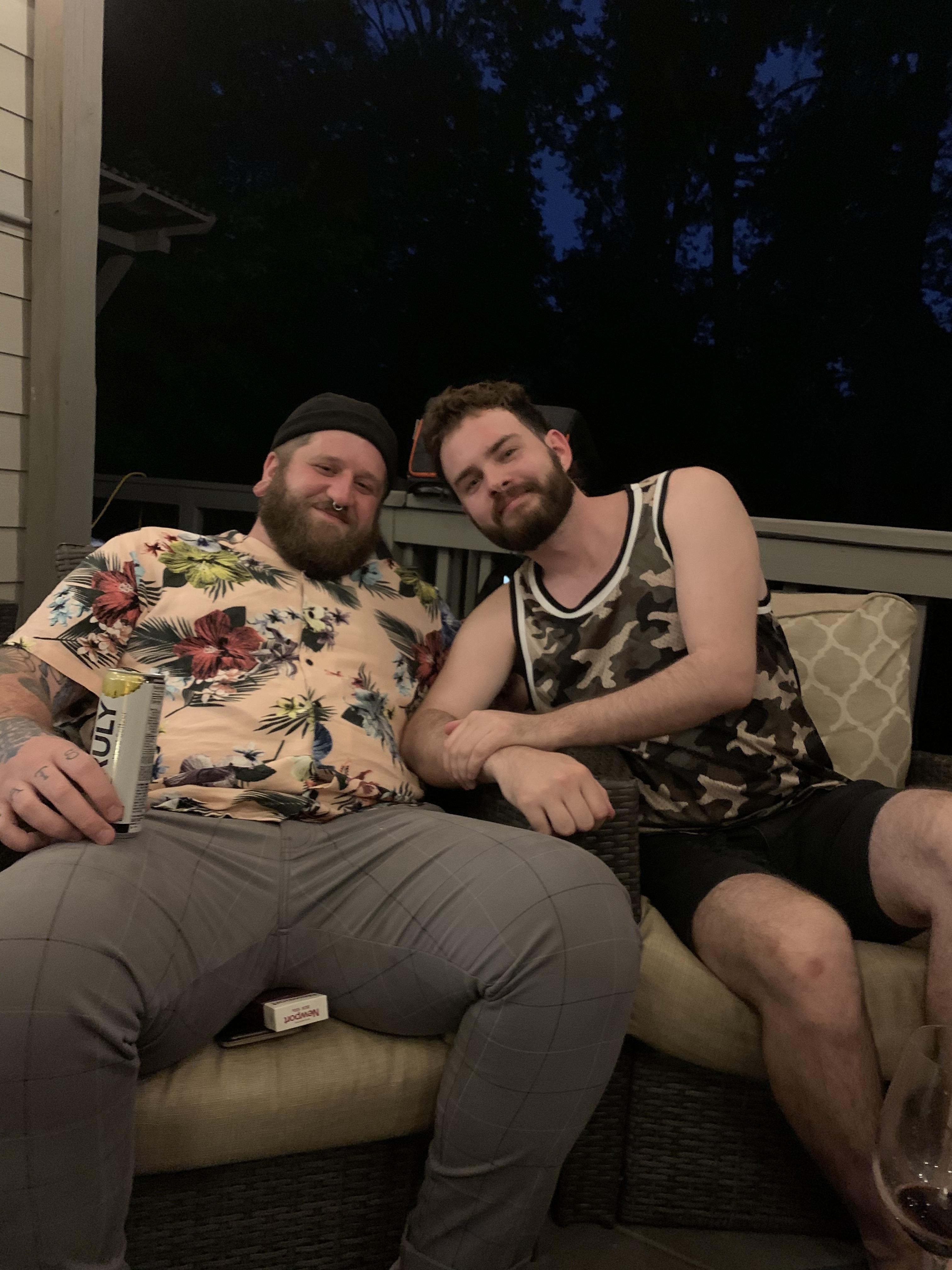 My bf, the bear with the thicc legs, and I tonight. | Scrolller