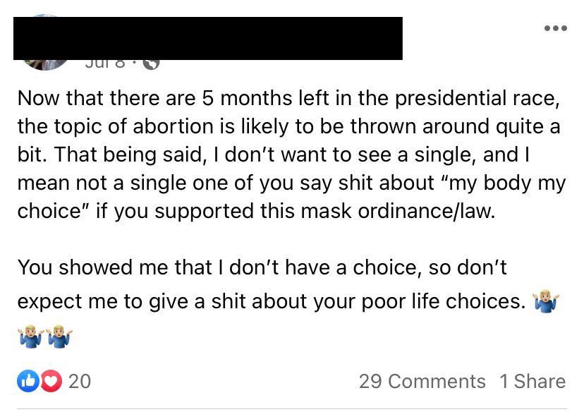 “My body, my choice” | Scrolller