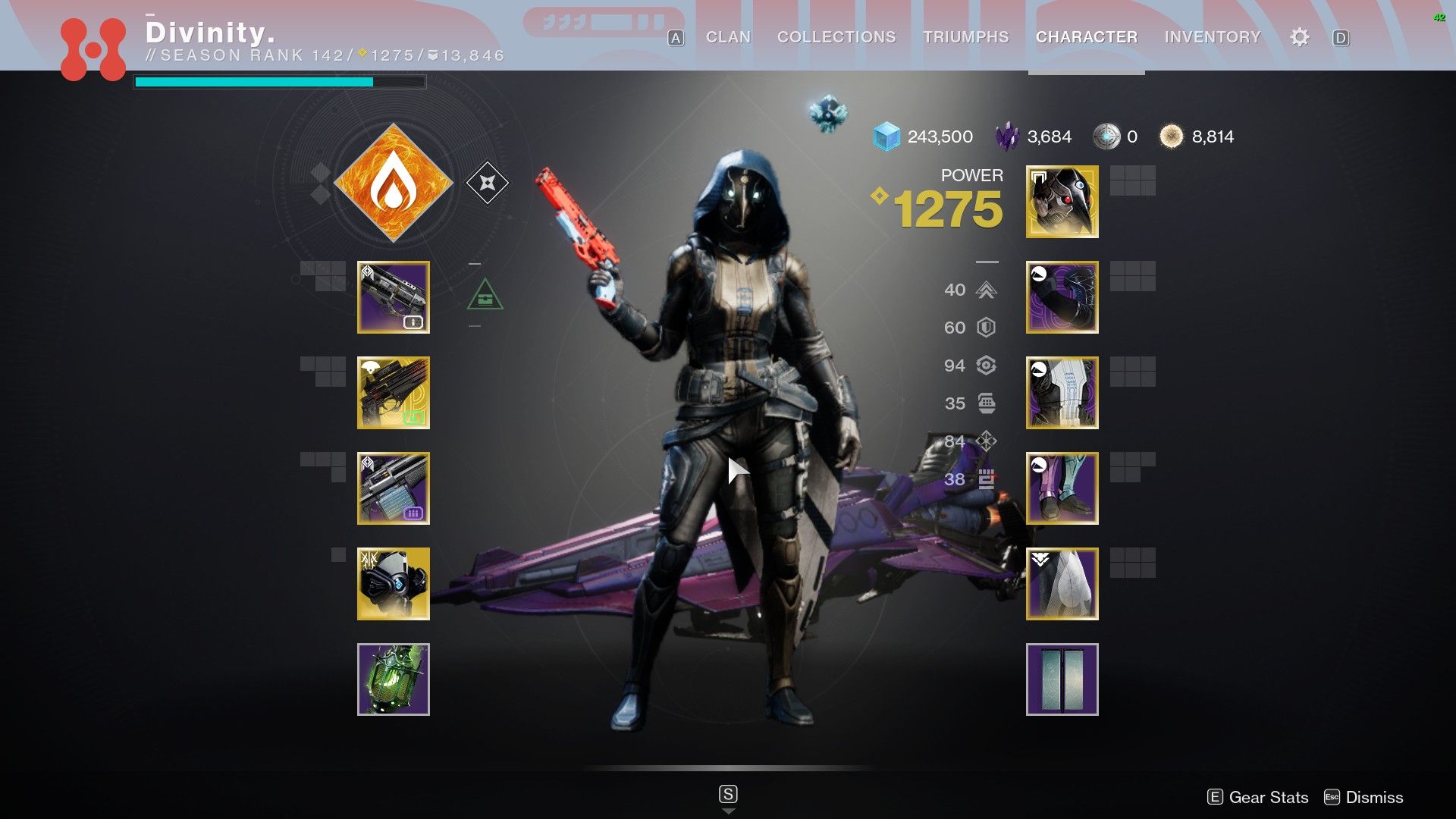 My current Hunter armour appearance. | Scrolller