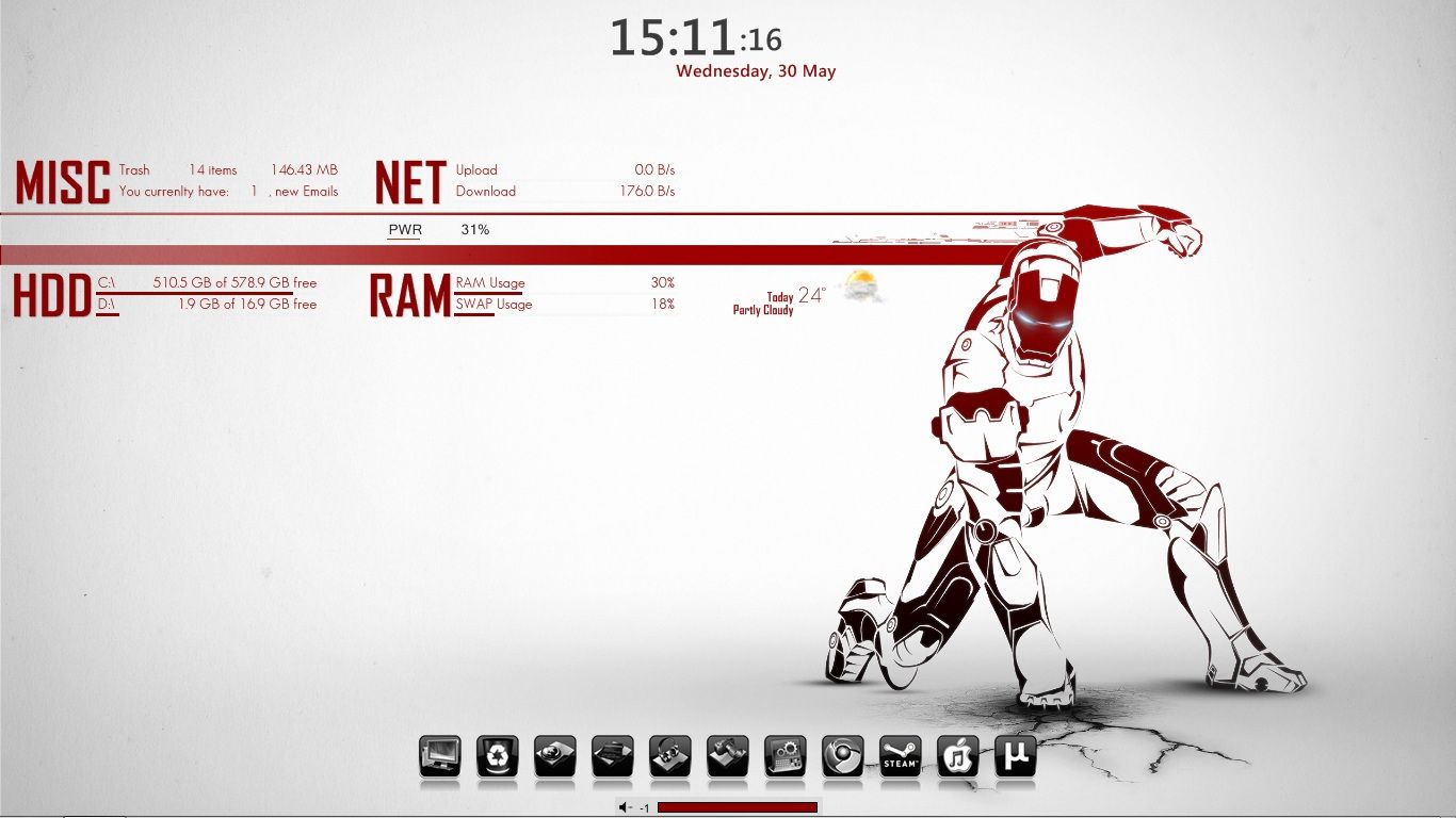 My desktop made using rainmeter what do you think reddit? | Scrolller