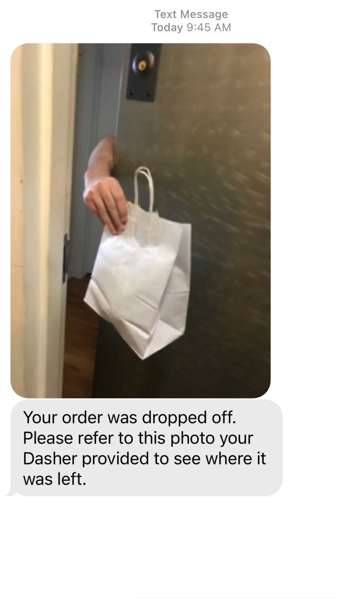 My DoorDash order was dropped off. | Scrolller