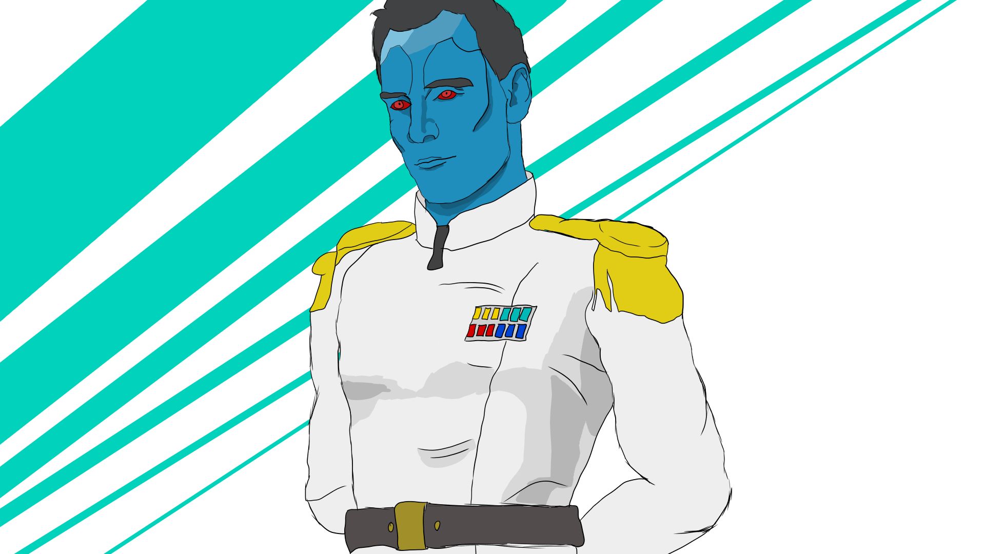 my drawing of Thrawn, I'm kinda proud of it. | Scrolller