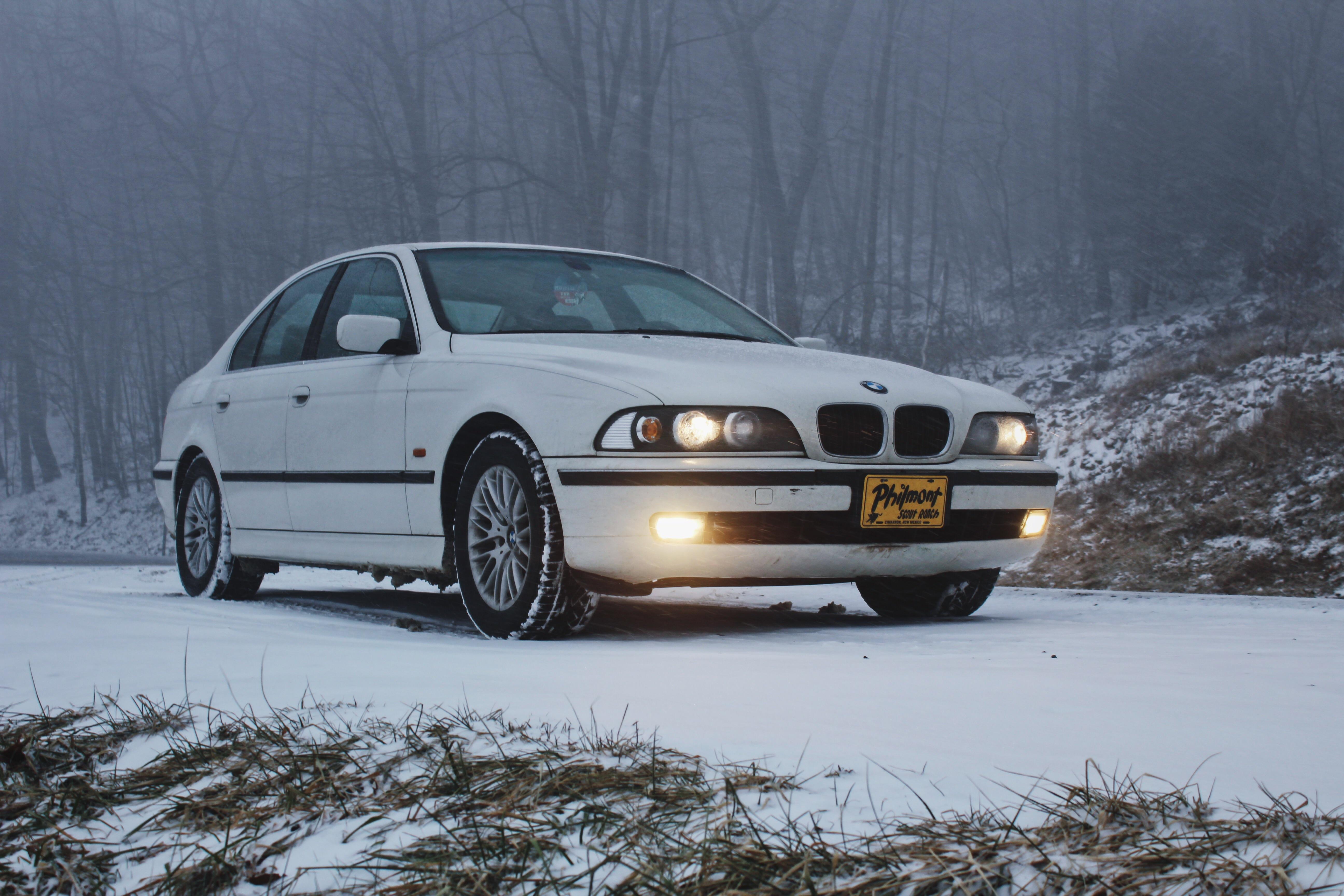 My e39 on a snowy mountain road | Scrolller