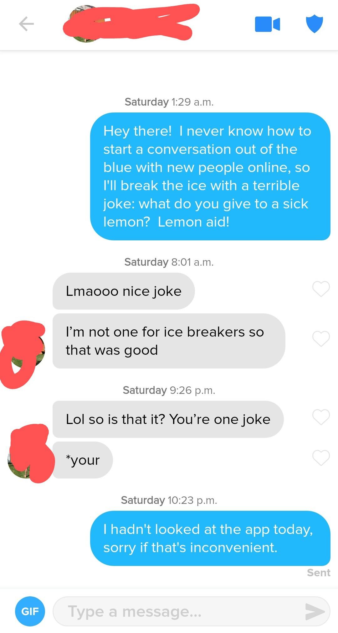 My first nice guy experience. He unmatched right after he saw my response ️ | Scrolller