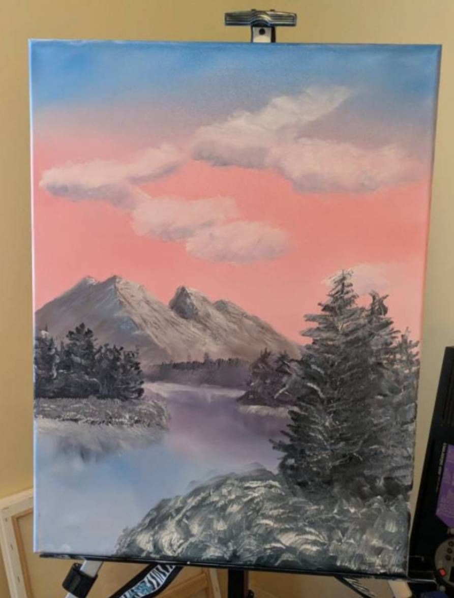 My first oil, thanks Bob Ross! | Scrolller