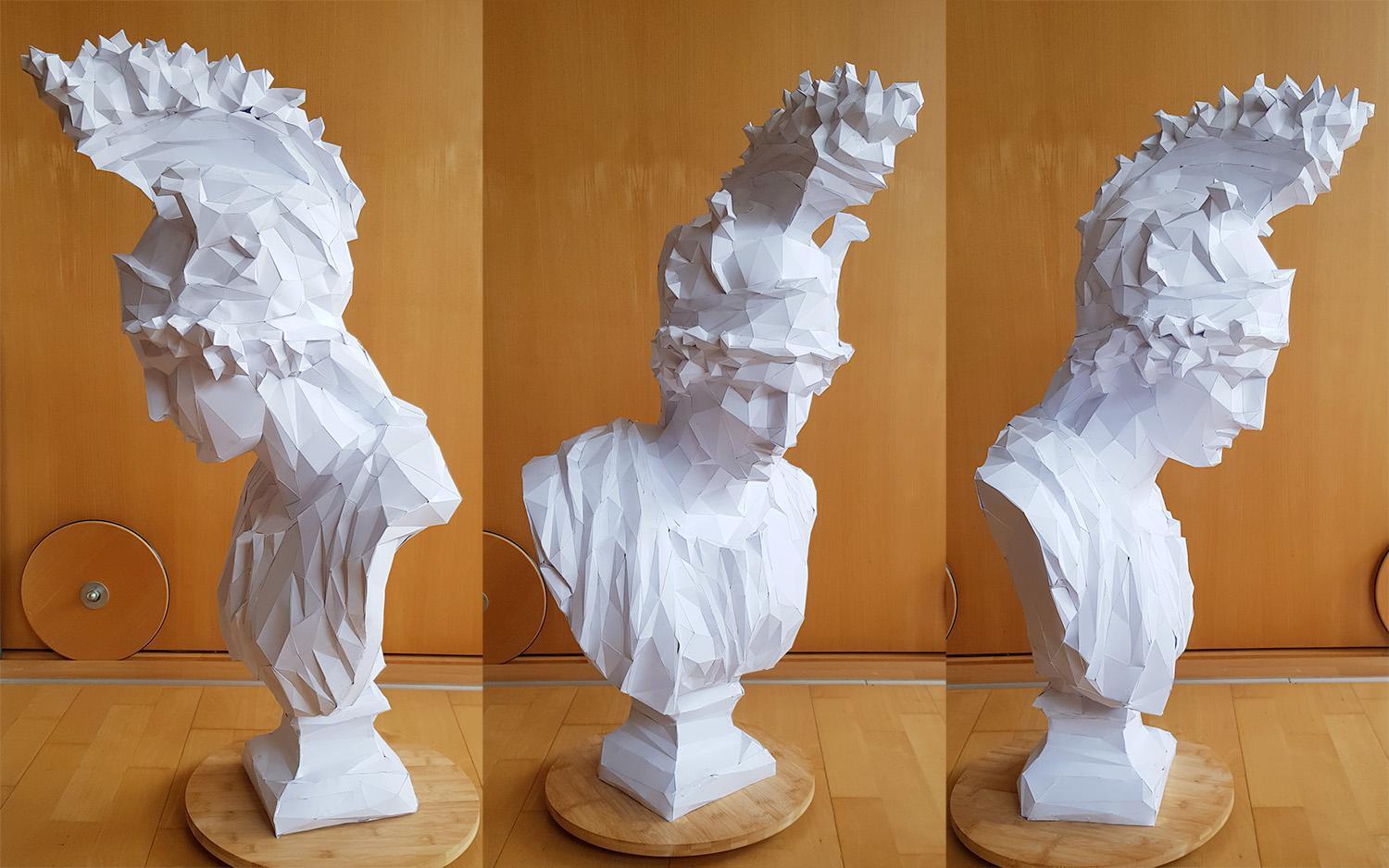 My first papercraft/pepakura project: Athene bust ( Measurements: 950mm x 410mm x 338mm) | Scrolller