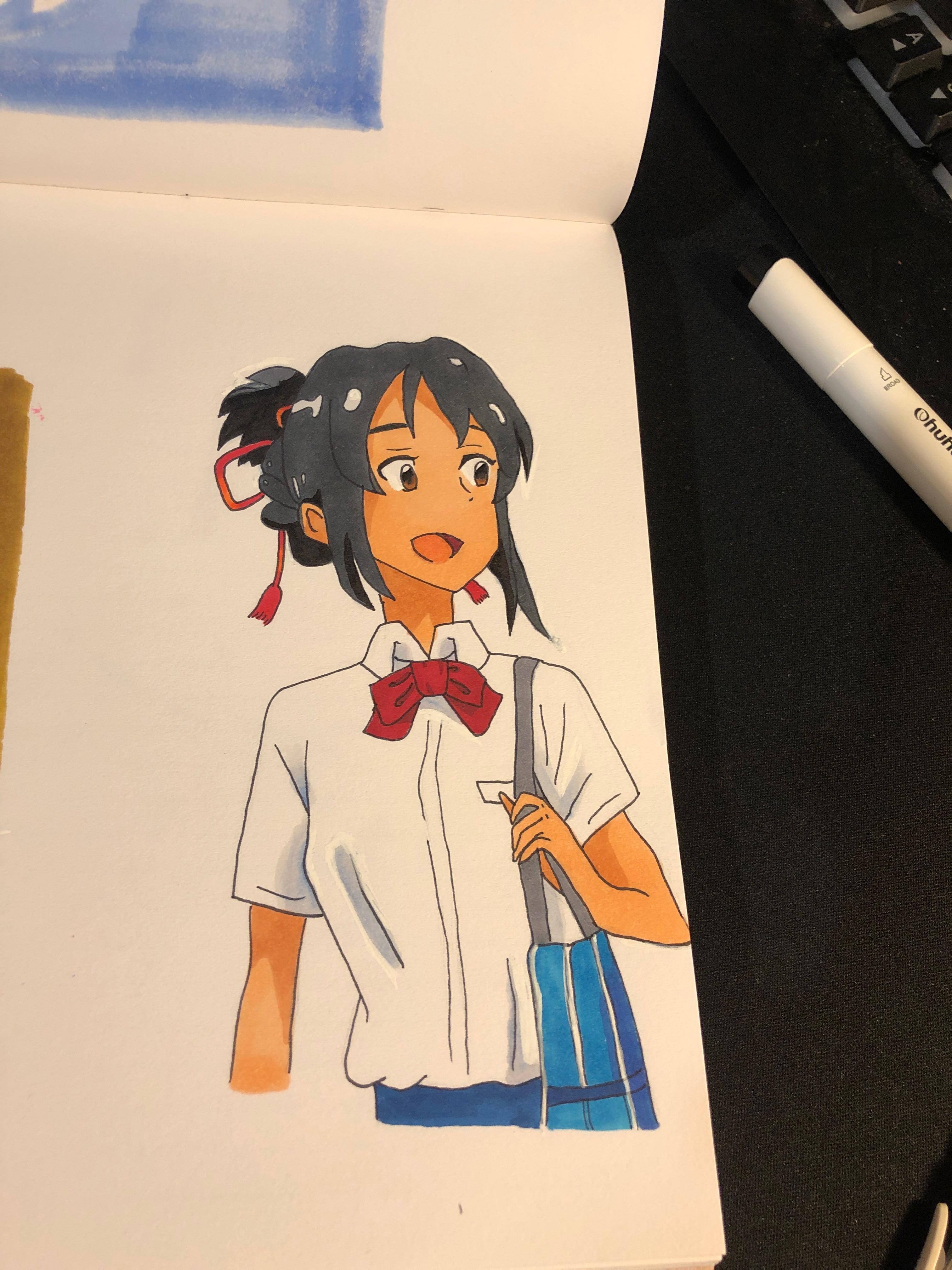 My girlfriend loves to draw Mitsuha | Scrolller
