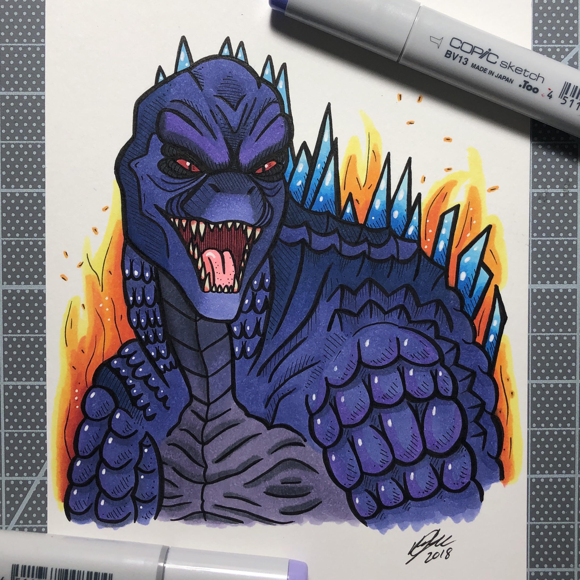 My Godzilla drawing:) | Scrolller