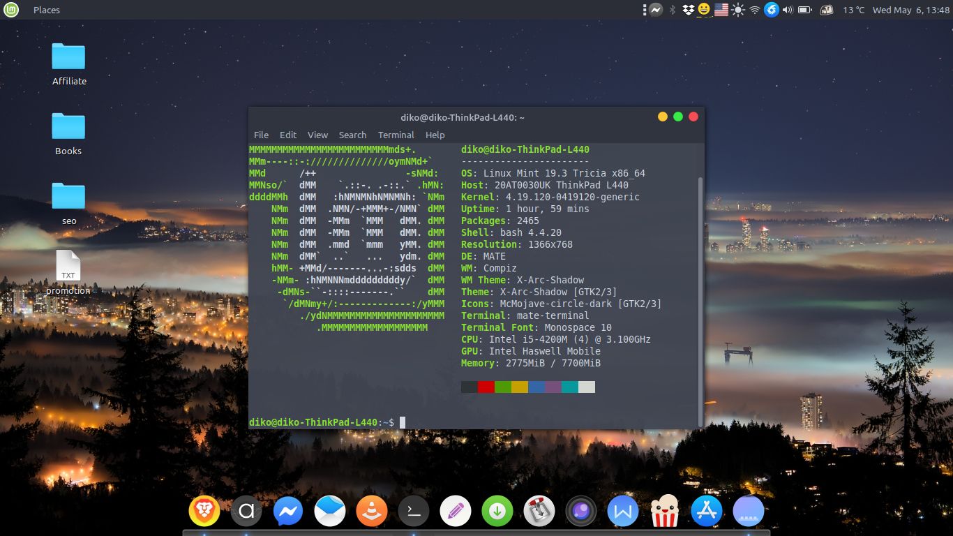 My Linux Mint Mate running Arc-Osx Theme | Scrolller