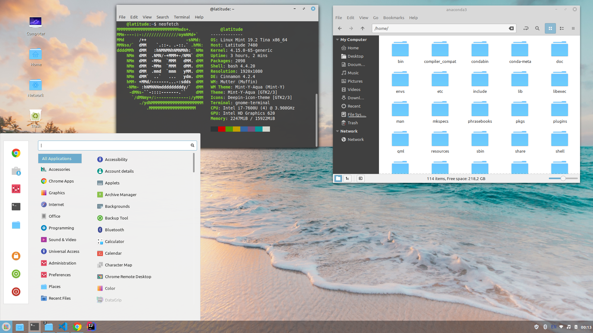 My LinuxMint setup, standalone, runs well, but there are few problems with touchpad and Desktop ...