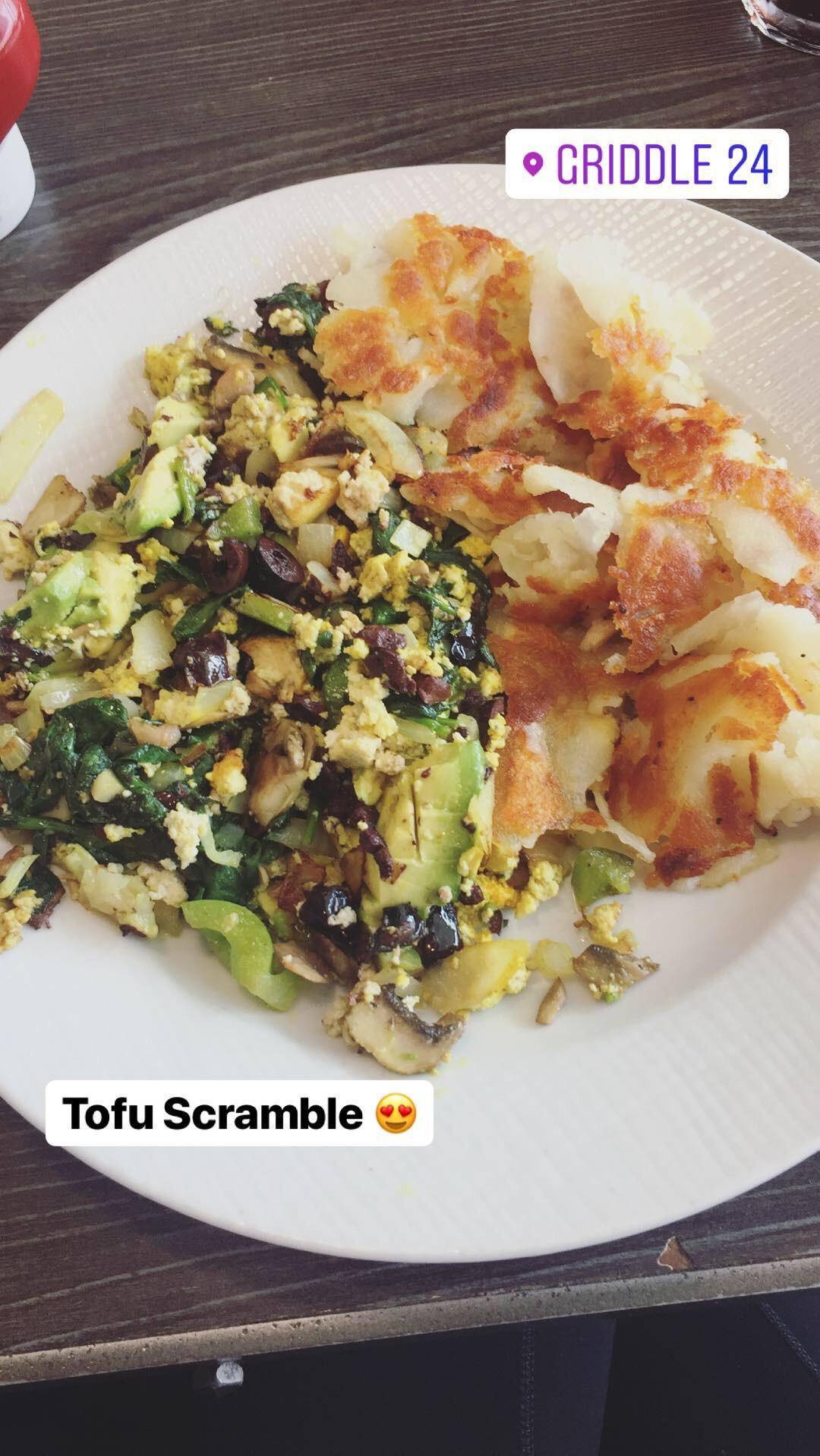 My local diner added a tofu scramble to the menu! Sooo tasty! I thoroughly enjoyed it while ...