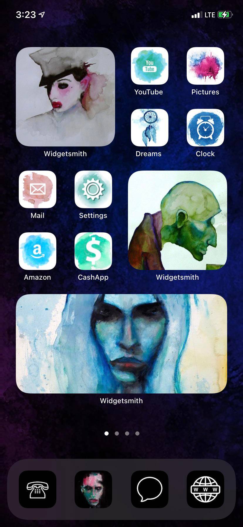 My Marilyn Manson watercolor art theme | Scrolller