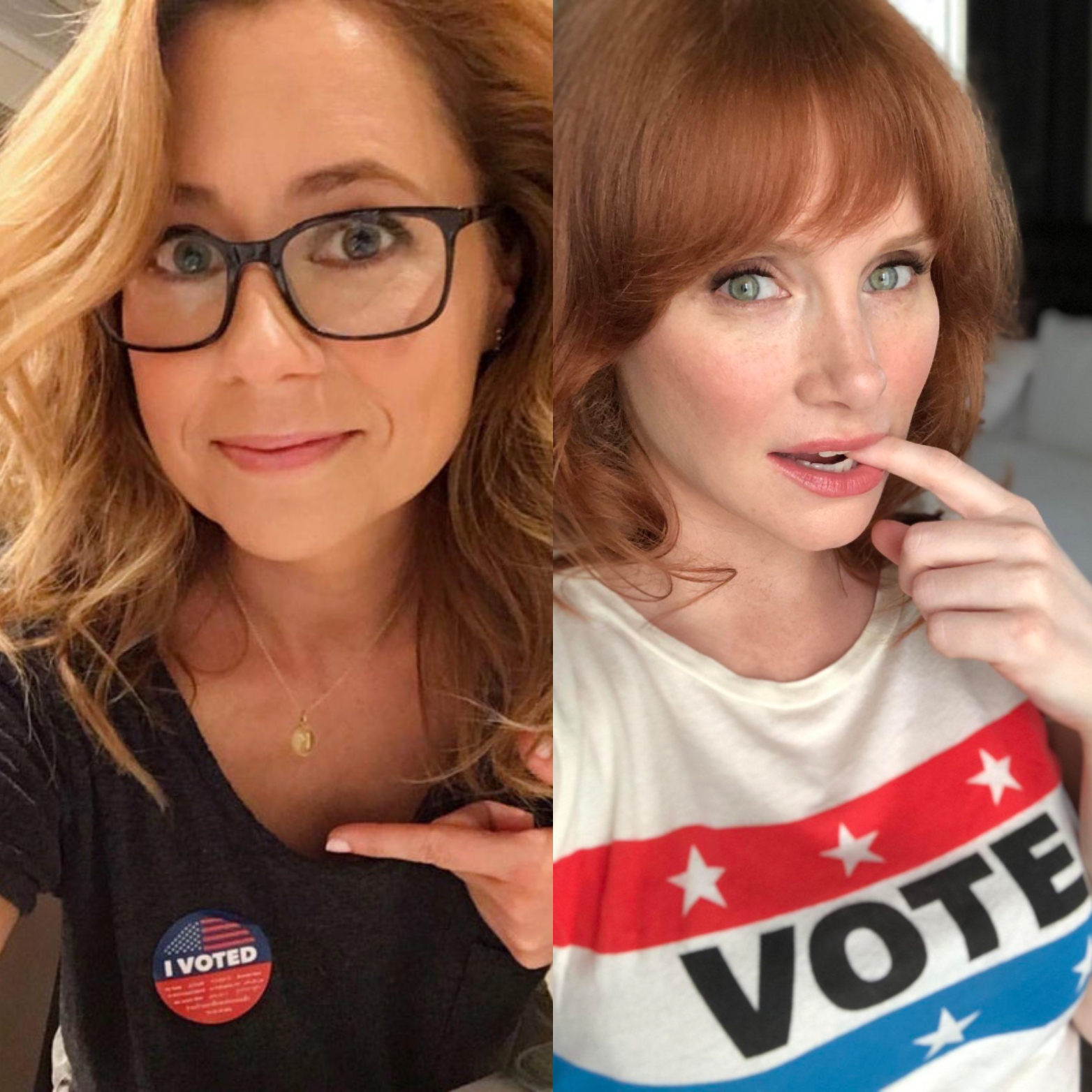 My Mommies Jenna Fischer and Bryce Dallas Howard are offering oral for my friends to go vote ...