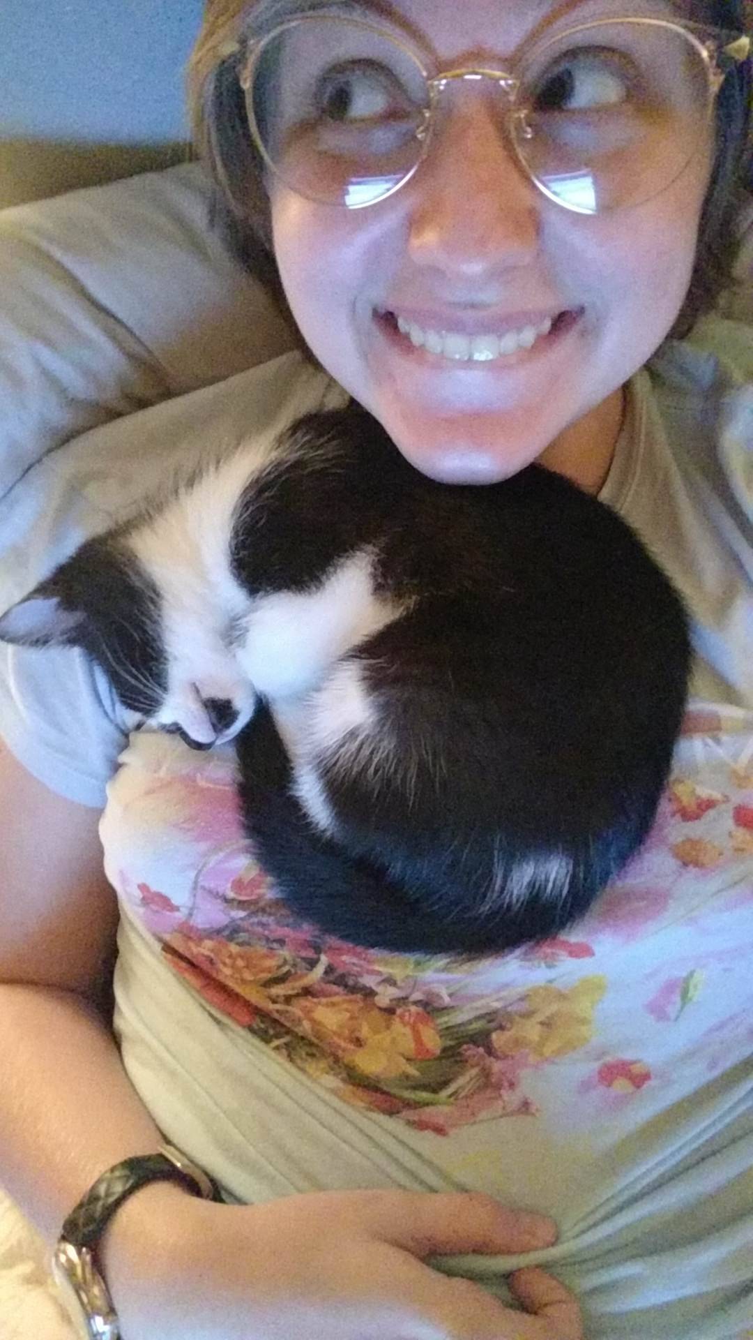 My parents got some kittens recently. This one has accepted me. | Scrolller