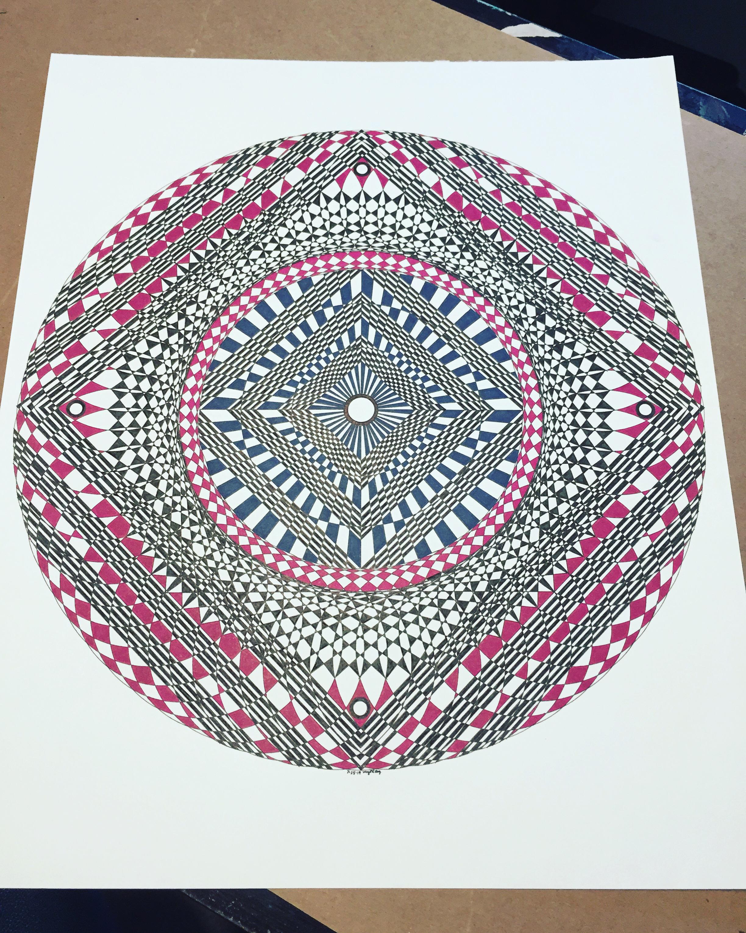 My psychedelic op/mandala art- enjoy! | Scrolller