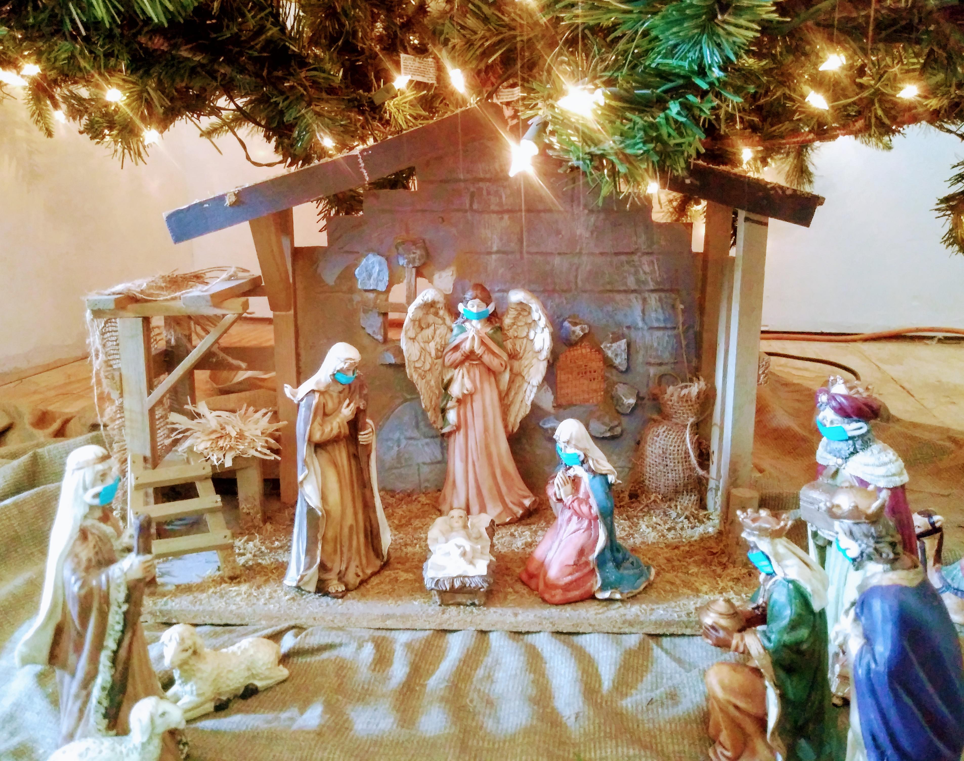 My sister gave her Christmas Nativity scene a 2020 upgrade. | Scrolller