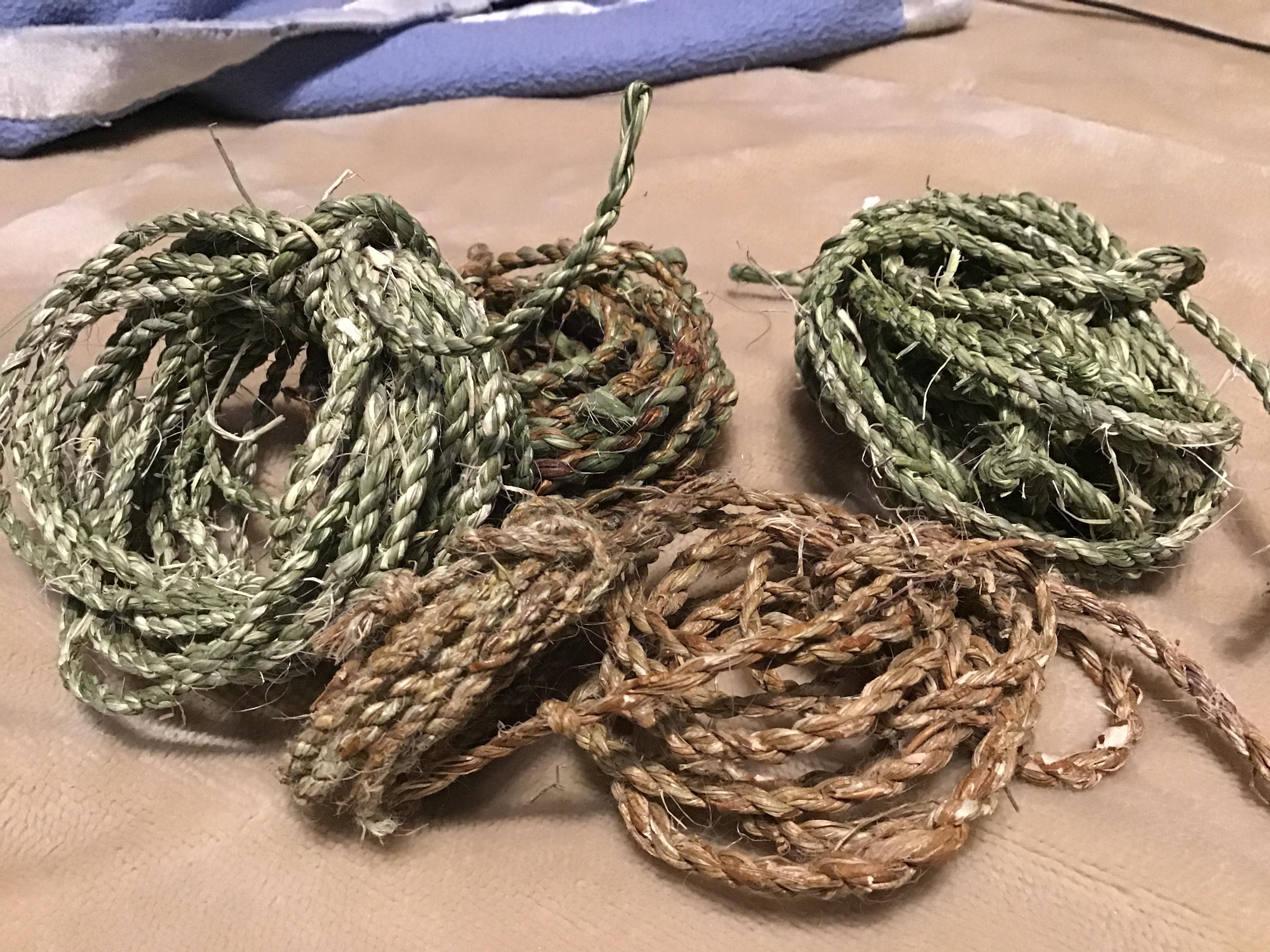 My small collection of ropes, made from Adams Needle and Indian Hemp | Scrolller