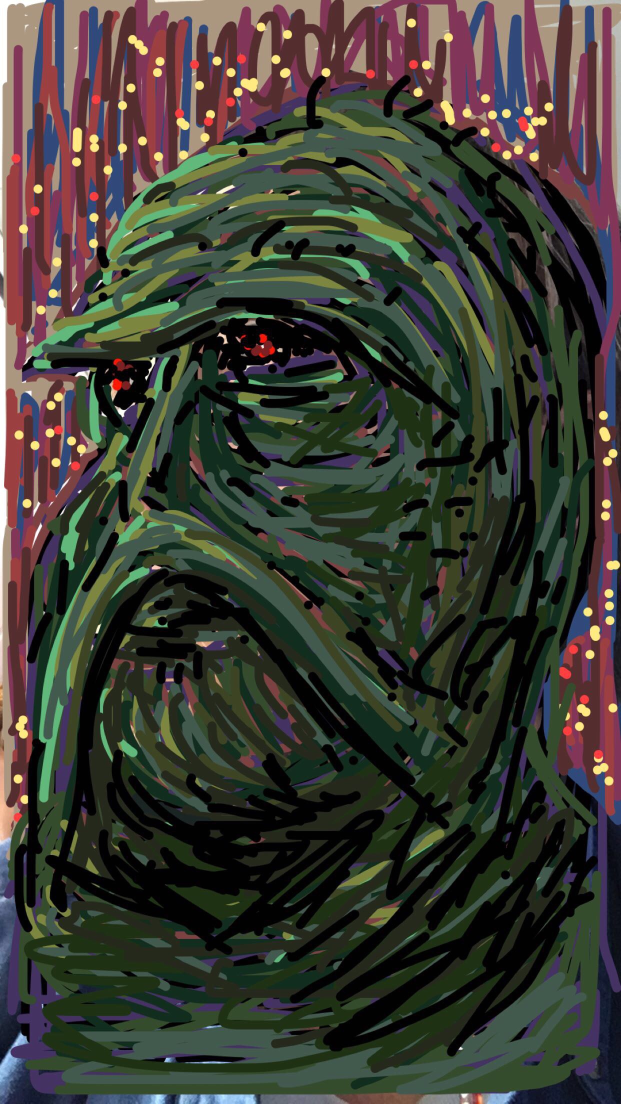 My Snapchat selfie Swamp Thing doodle | Scrolller