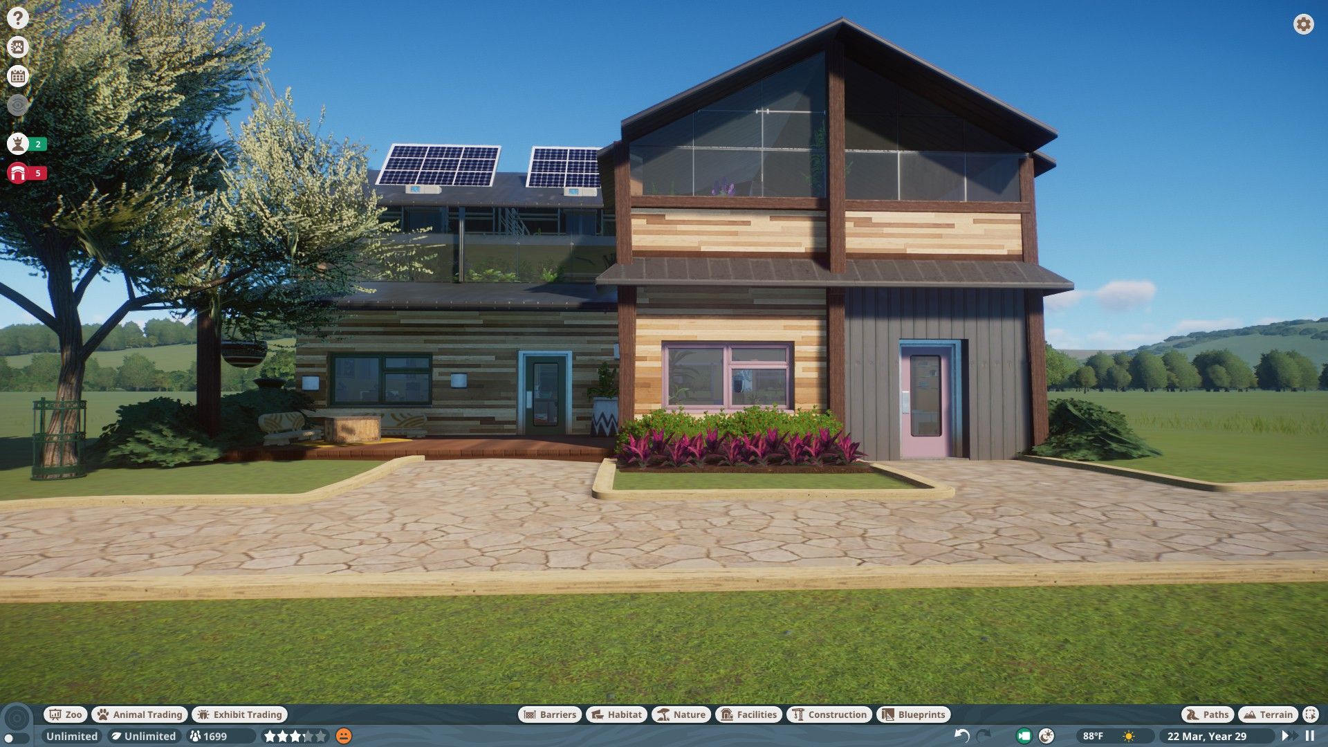 My staff house, complete with a front porch sitting area and clean energy solar panels | Scrolller