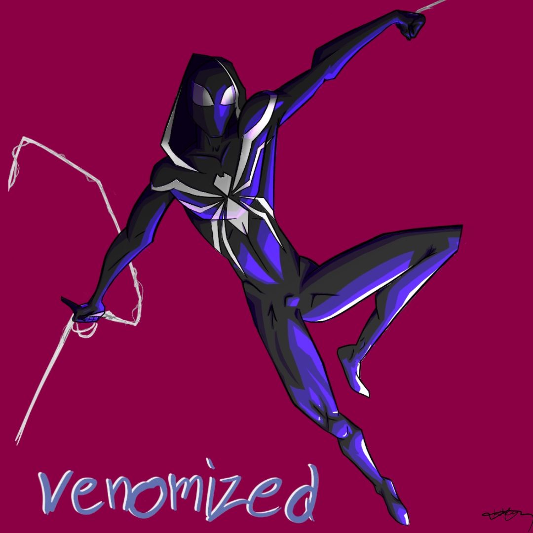 My venomized spidersona. New style of drawing | Scrolller