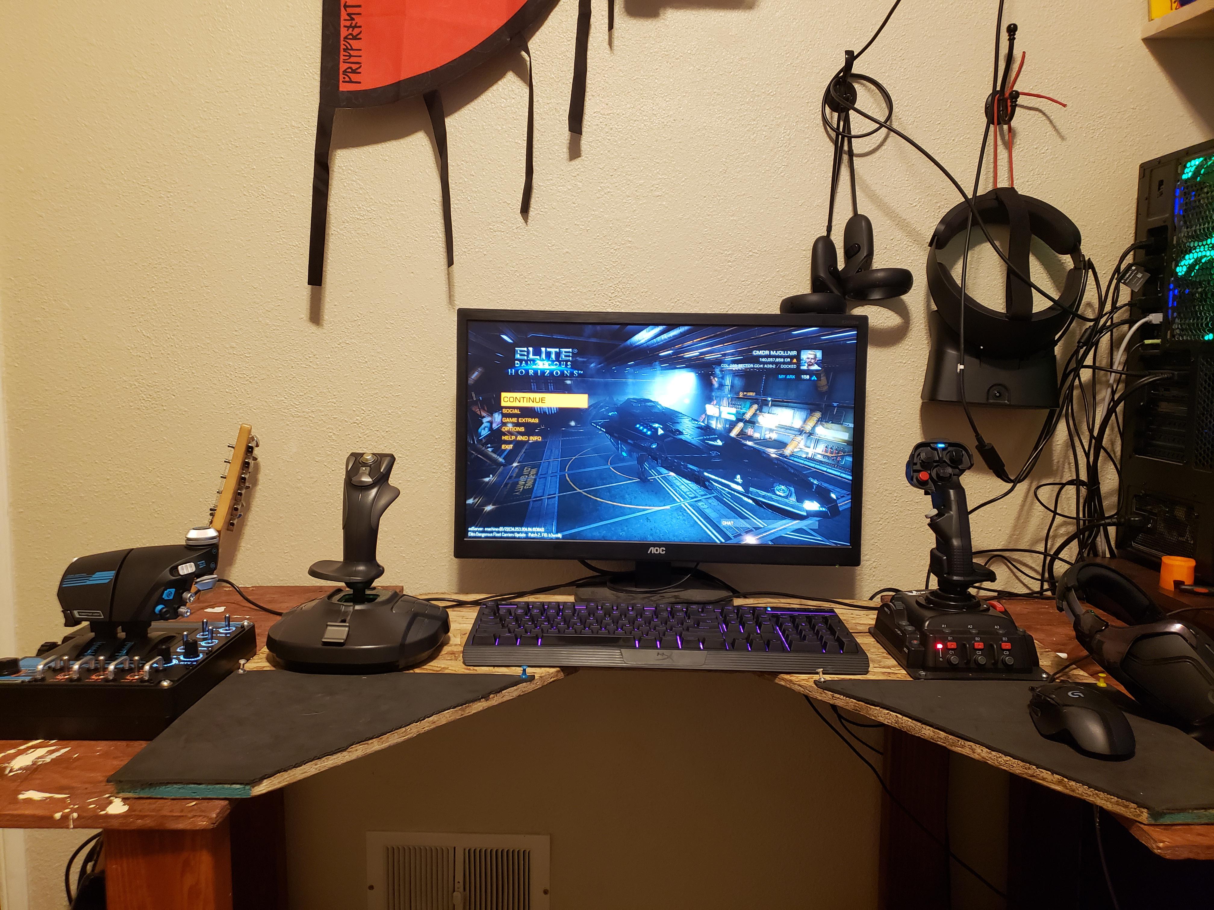 My VR simpit is coming along. She might not be the prettiest belle at the ball, but she's got it ...