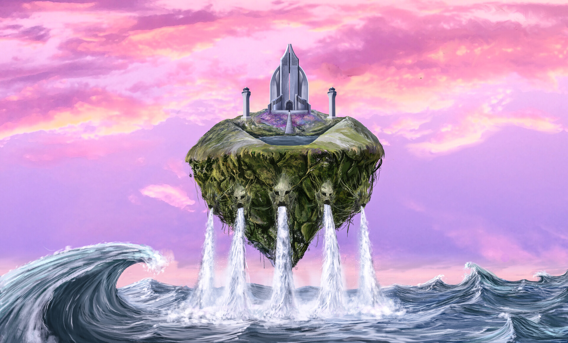 Mysterious Floating Island Concept Art by Tejinder Singh | Scrolller