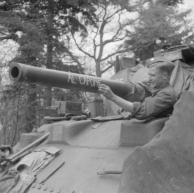 Naming the Sherman tank "Al Capone" on April 1945 | Scrolller