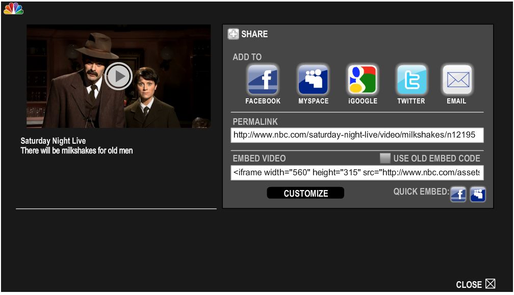 NBC really needs to update their social media sharing options. | Scrolller