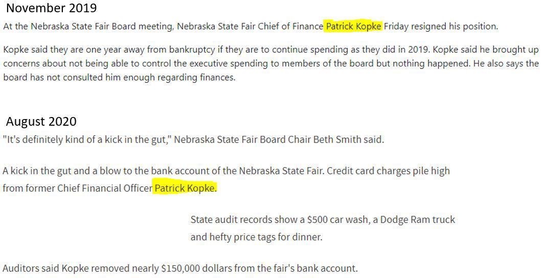 Nebraska State Fair Finance Chief | Scrolller