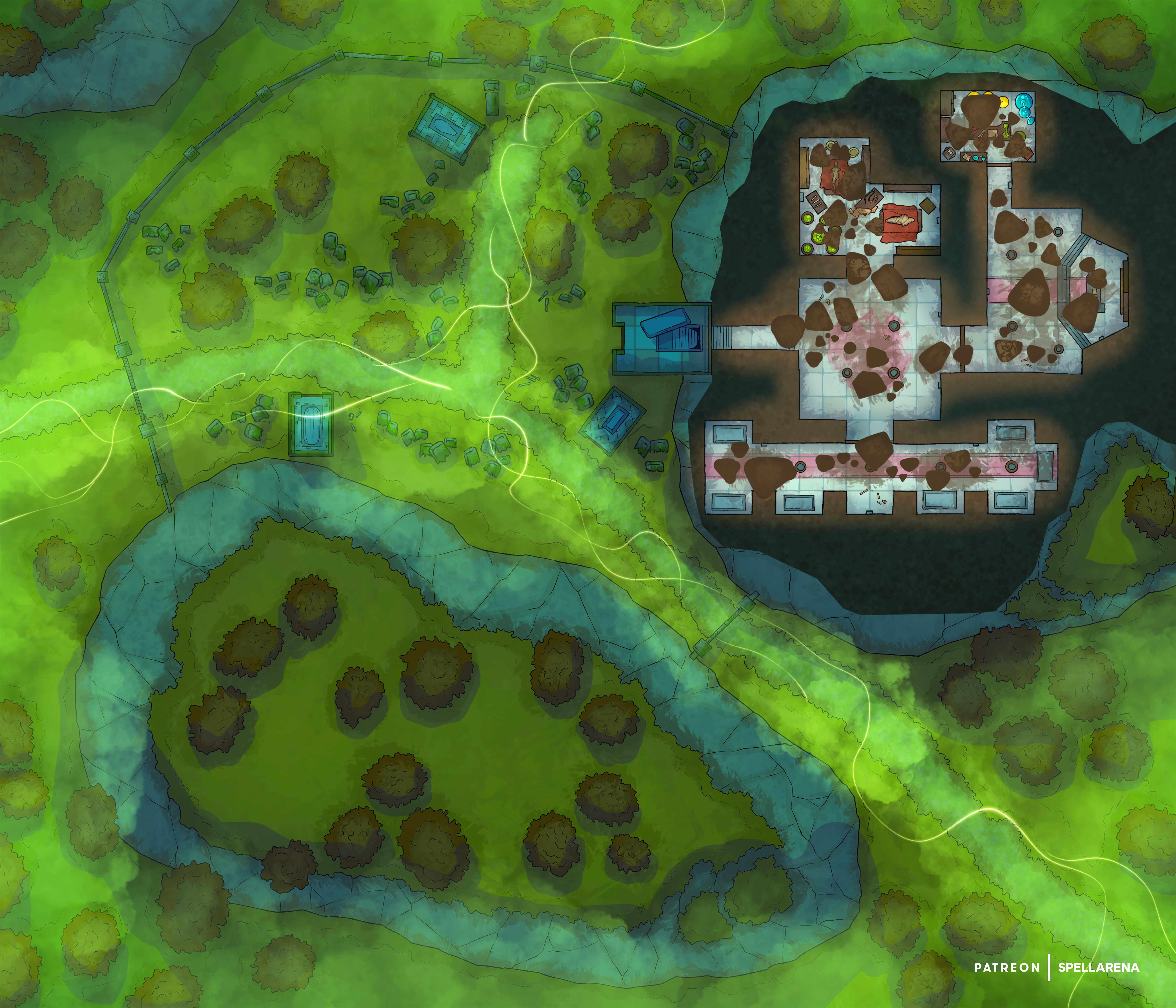 Necromancer Hideout [50x43][Battlemap][OC] | Scrolller