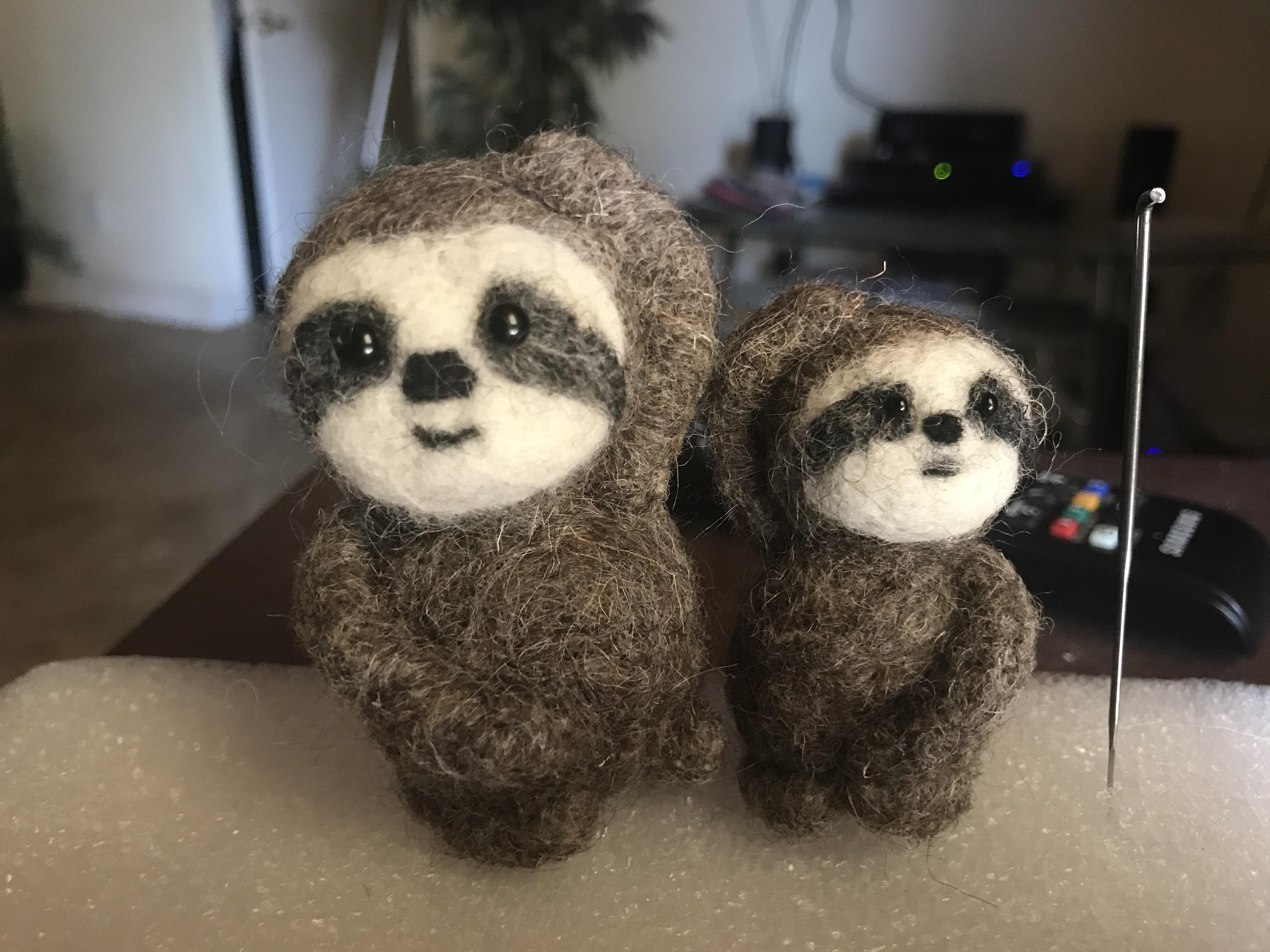 Needle felted some more sloths! | Scrolller