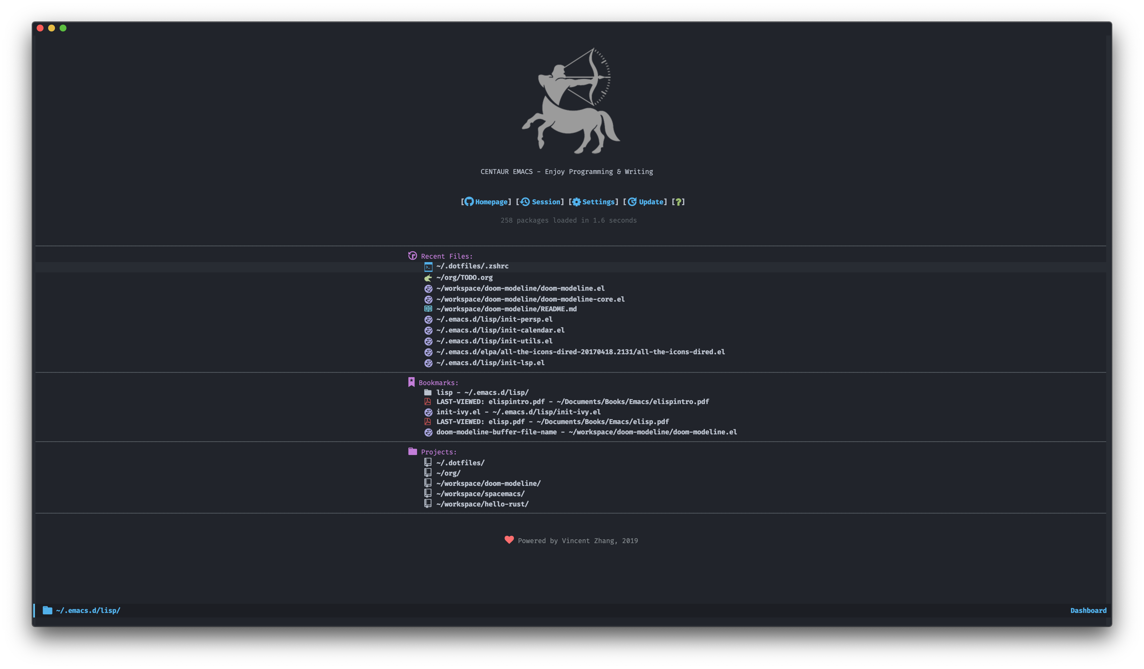 New Dashboard of Centaur Emacs | Scrolller