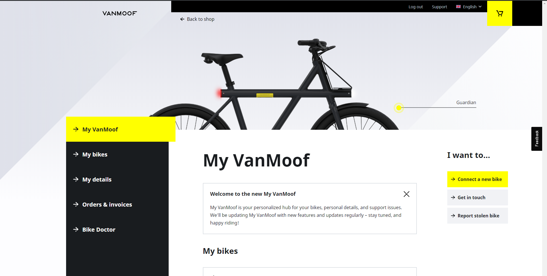 New interface on my.vanmoof.com | Scrolller
