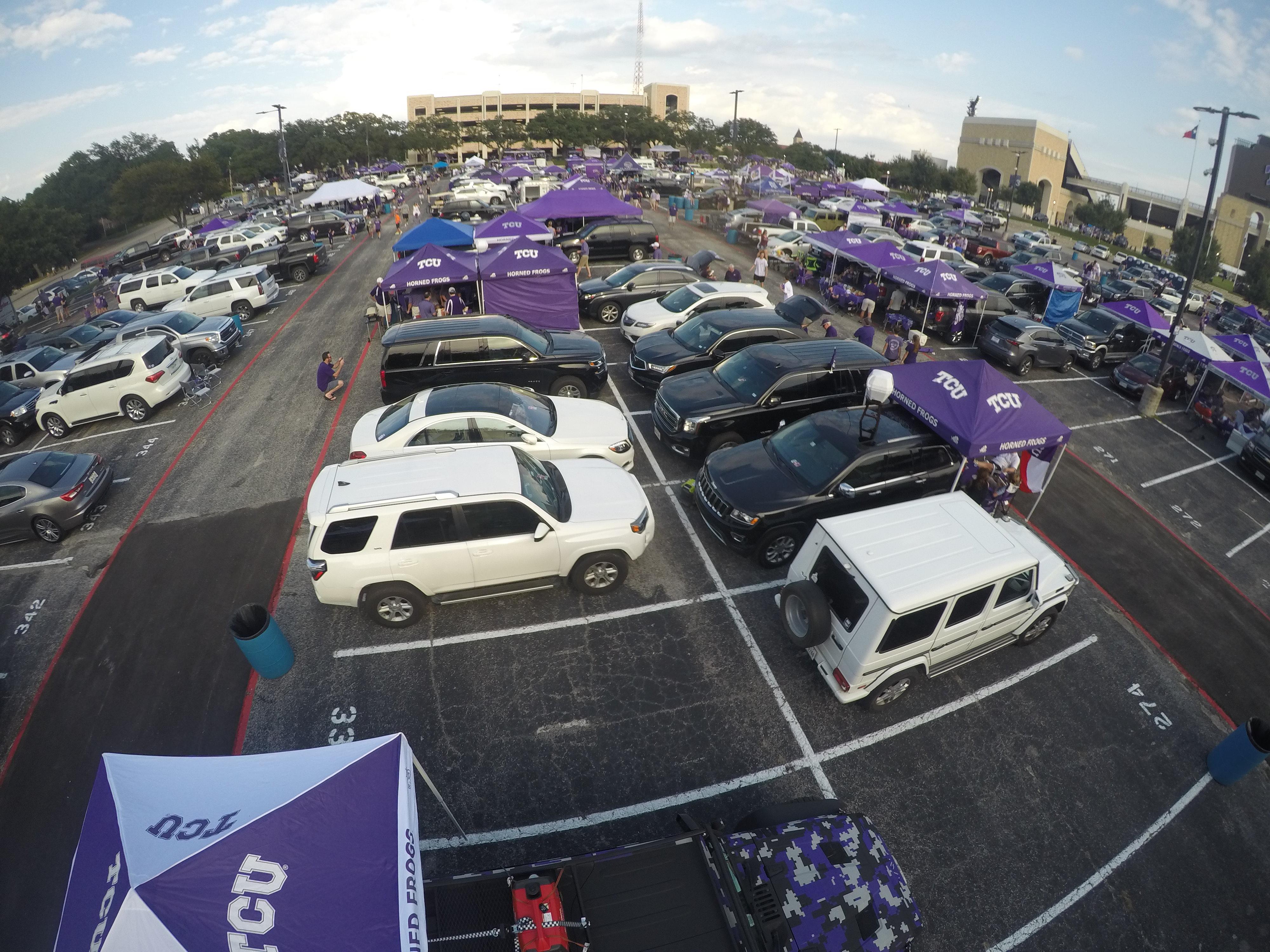 New perspective on tailgating in Lot 3 from the purple camouflage Jeep | Scrolller