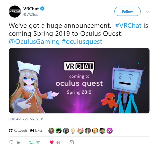 [News] VRchat coming to standalone Oculus Quest | Scrolller
