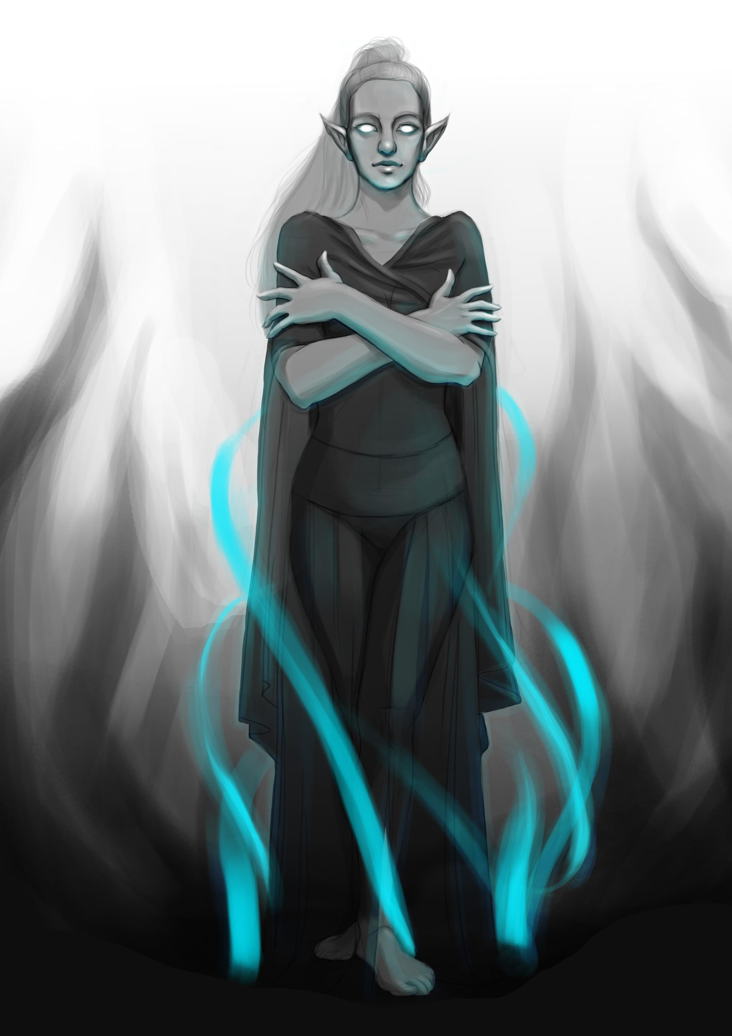 Nix, the Drow Warlock (illustration by me) | Scrolller