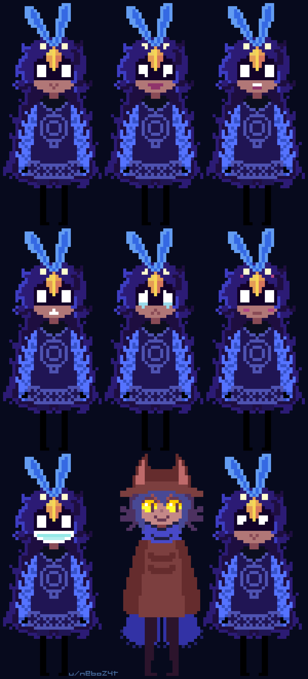 (OC) Alula's sprite sheet, with Niko for comparison (Next is Calamus!) | Scrolller