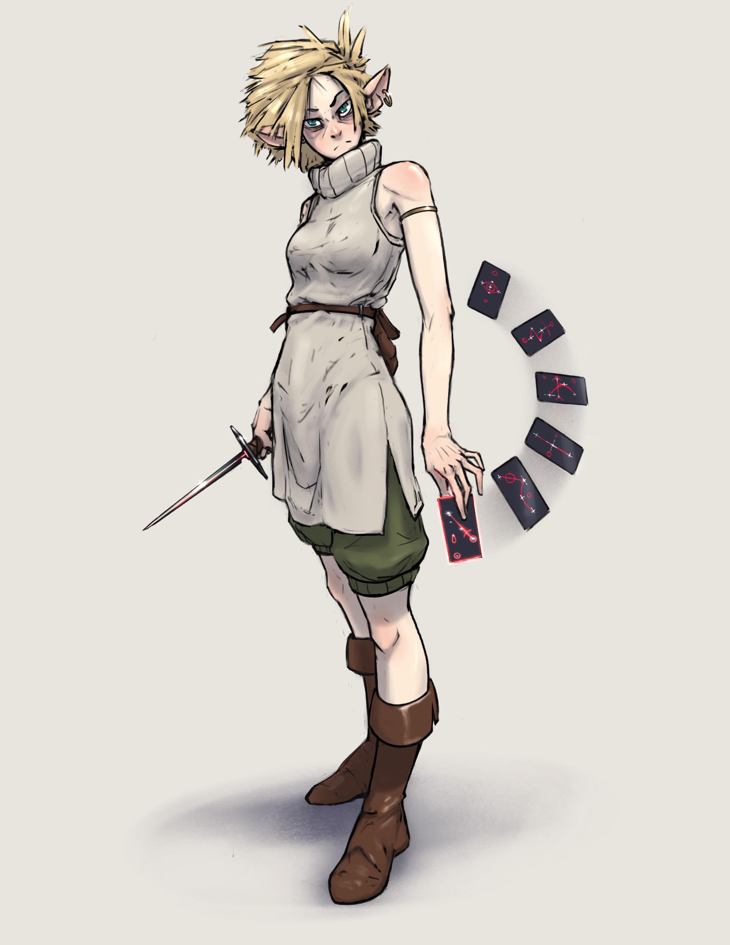 [OC] [ART] An older concept for a card mage character. | Scrolller