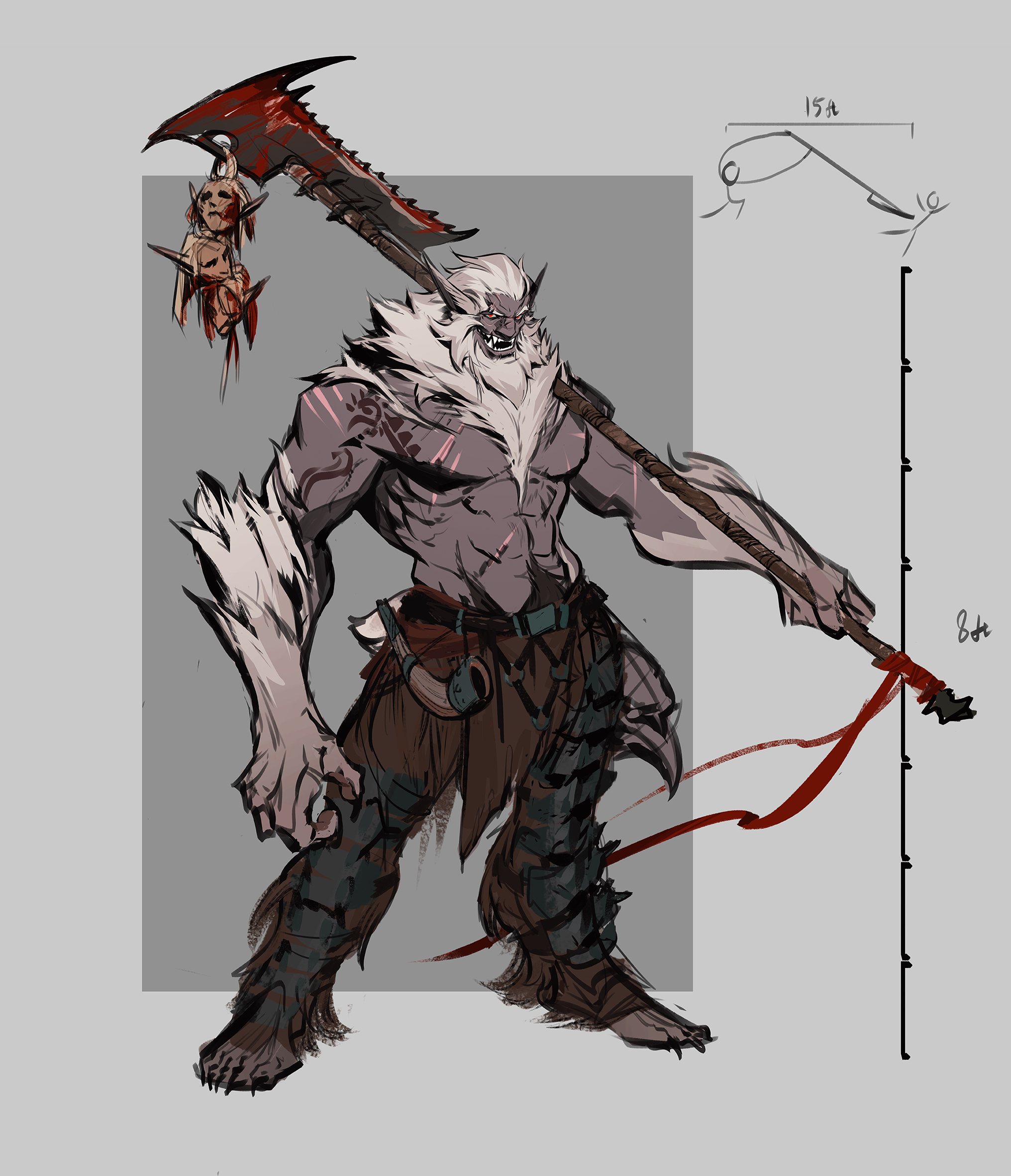 [OC][ART] Bugbear Barbarian, the elf hunter | Scrolller